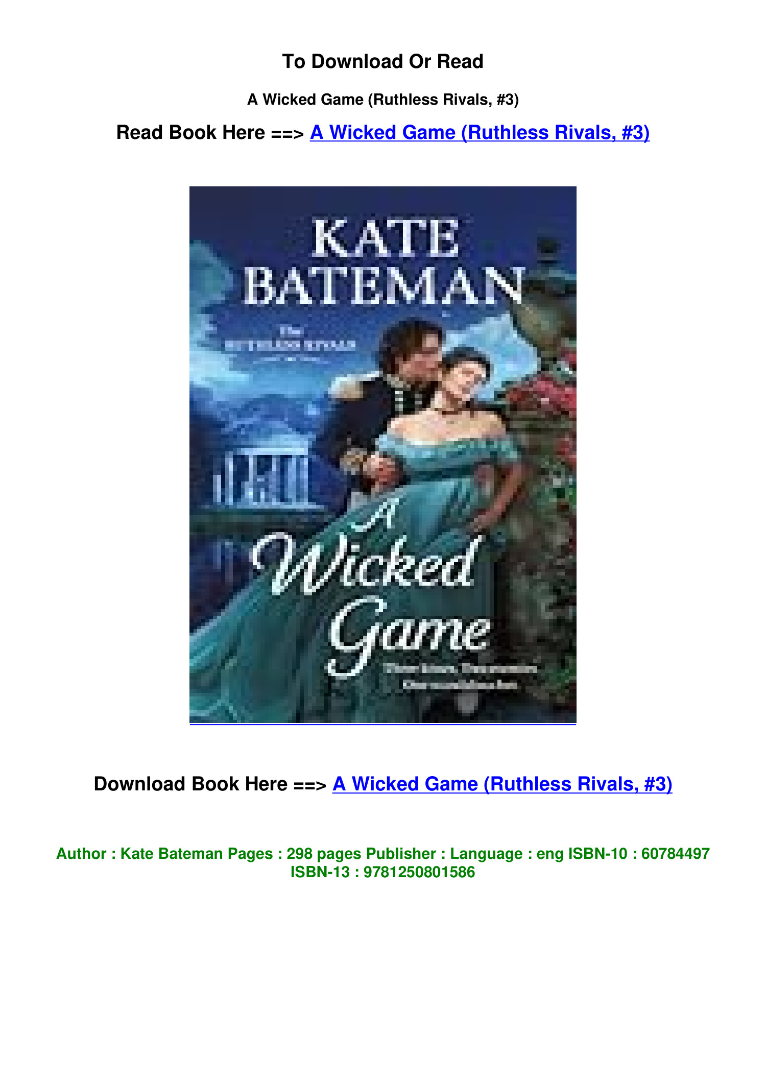 A Deep Dive into A Wicked Game by Kate Bateman