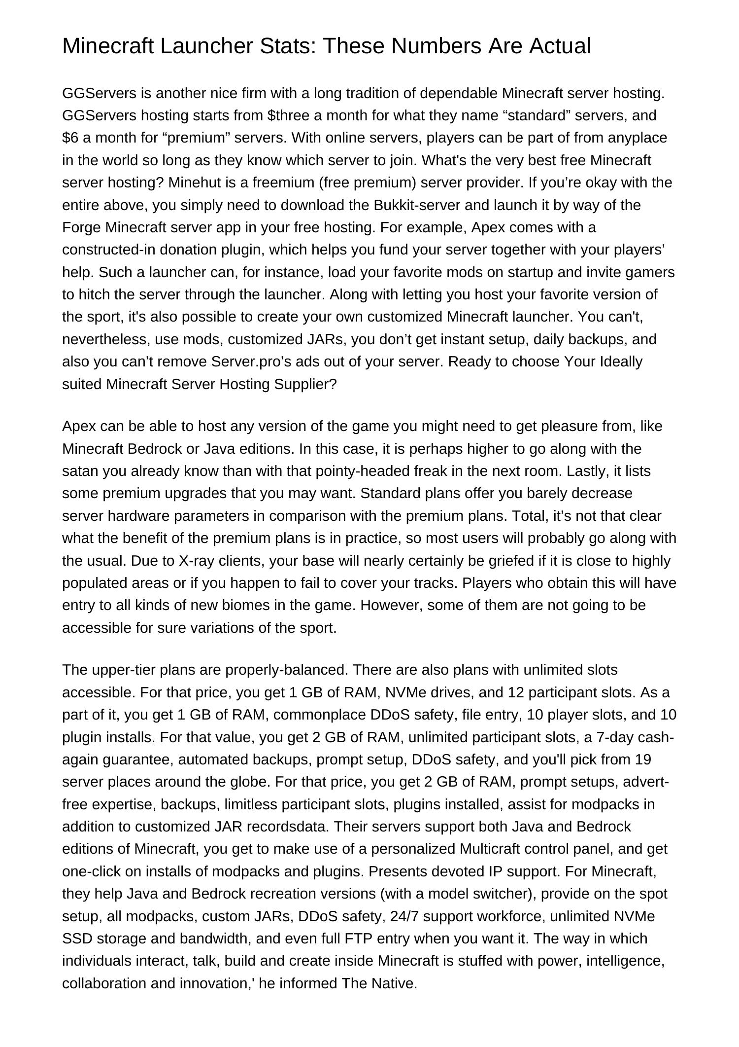 Minecraft Launcher Stats These Numbers Are Actualjfspz Pdf Pdf Docdroid