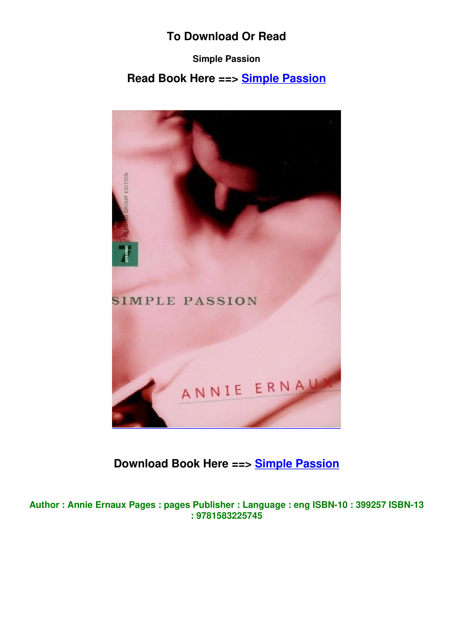 download Pdf Simple Passion By Annie Ernaux.pdf | DocDroid