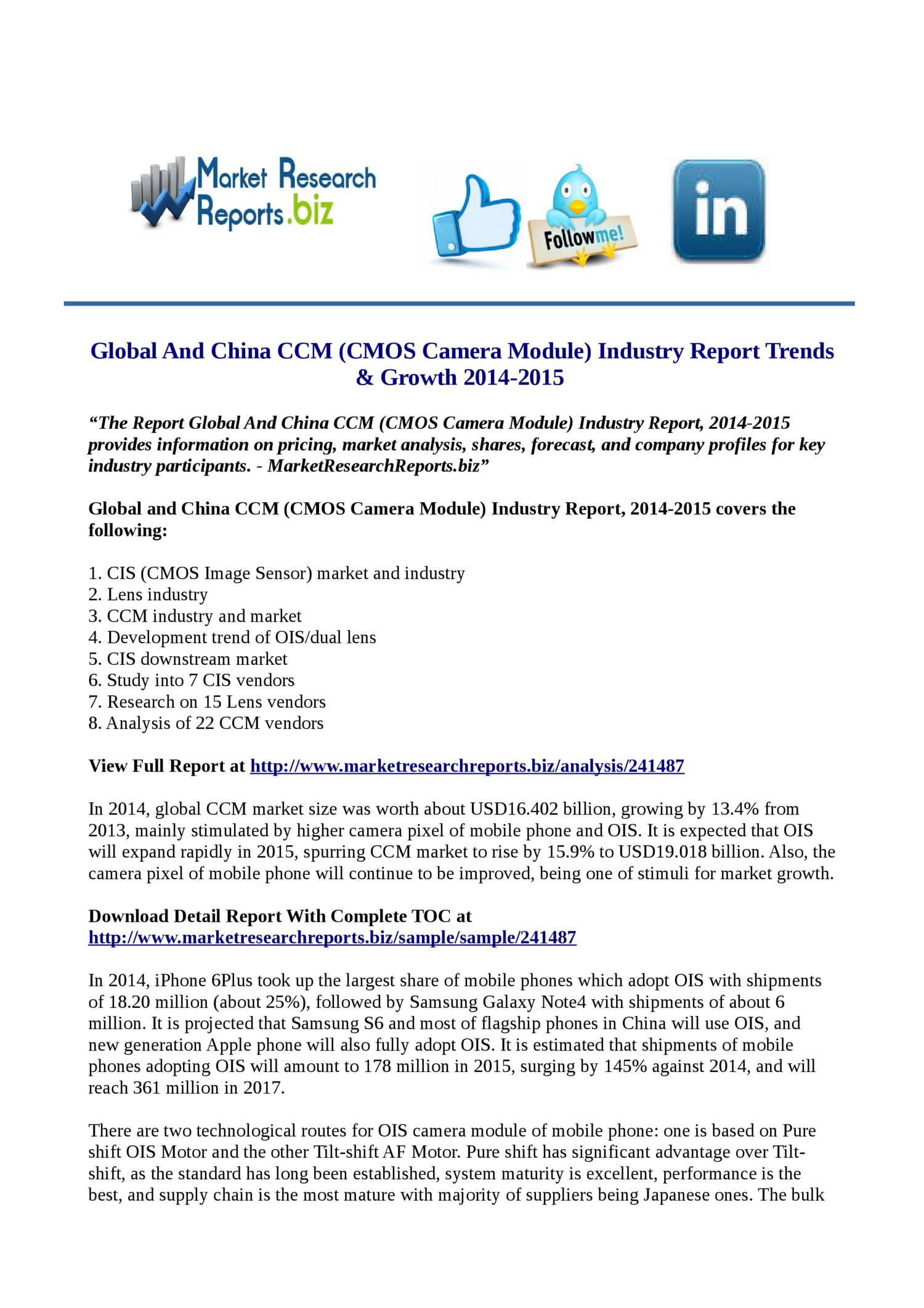 Global And China CCM (CMOS Camera Module) Industry Report, 2014-2015.pdf | DocDroid