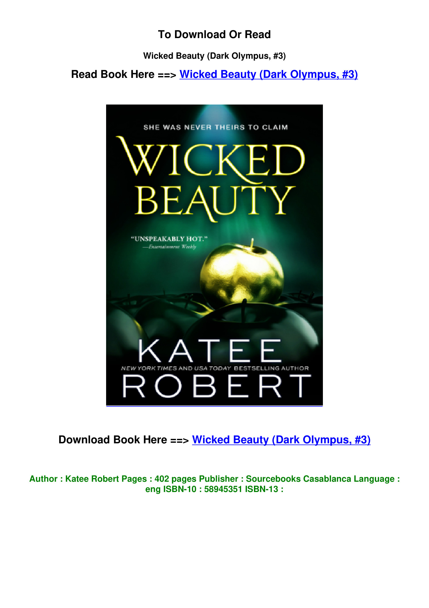 EPUB DOWNLOAD Wicked Beauty Dark Olympus 3 by Katee Robert.pdf | DocDroid