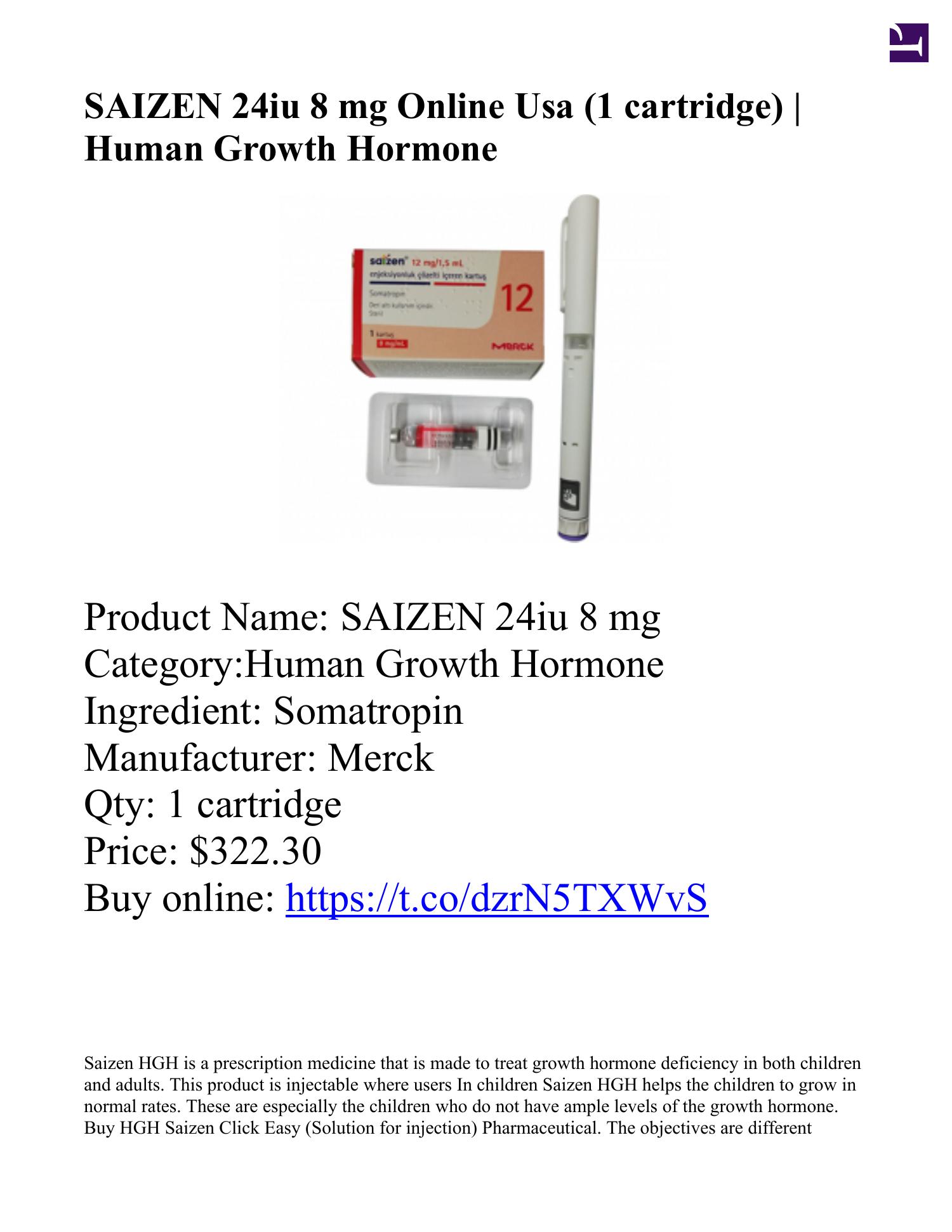 SAIZEN 24iu 8 mg Online Usa 1 cartridge Merck.pdf | DocDroid