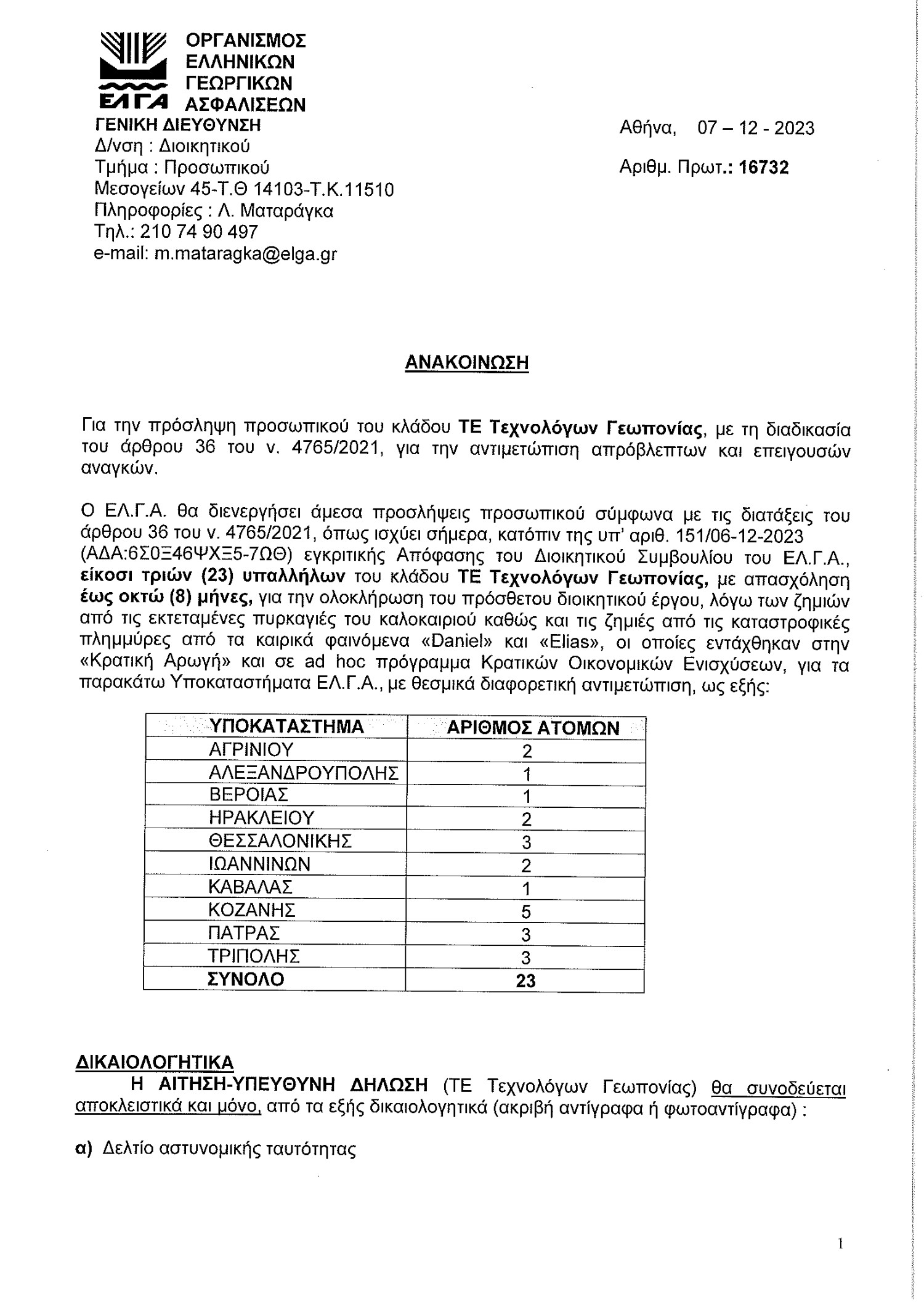 ΑΝΑΚΟΙΝΩΣΗ ΠΡΟΣΛΗΨΗΣ ΤΕ ΤΕΧΝ. ΓΕΩΠΟΝΙΑΣ.pdf | DocDroid