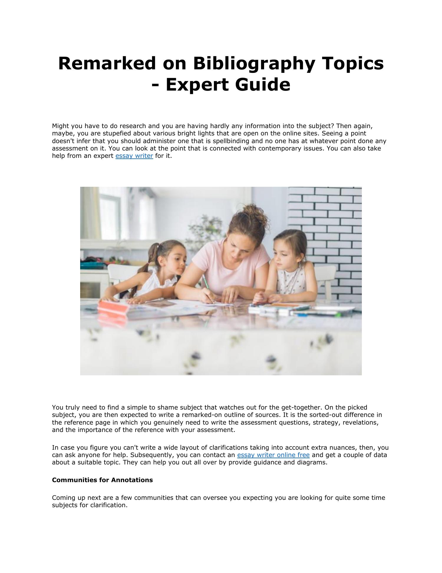 Remarked on Bibliography Topics - Expert Guide.pdf | DocDroid