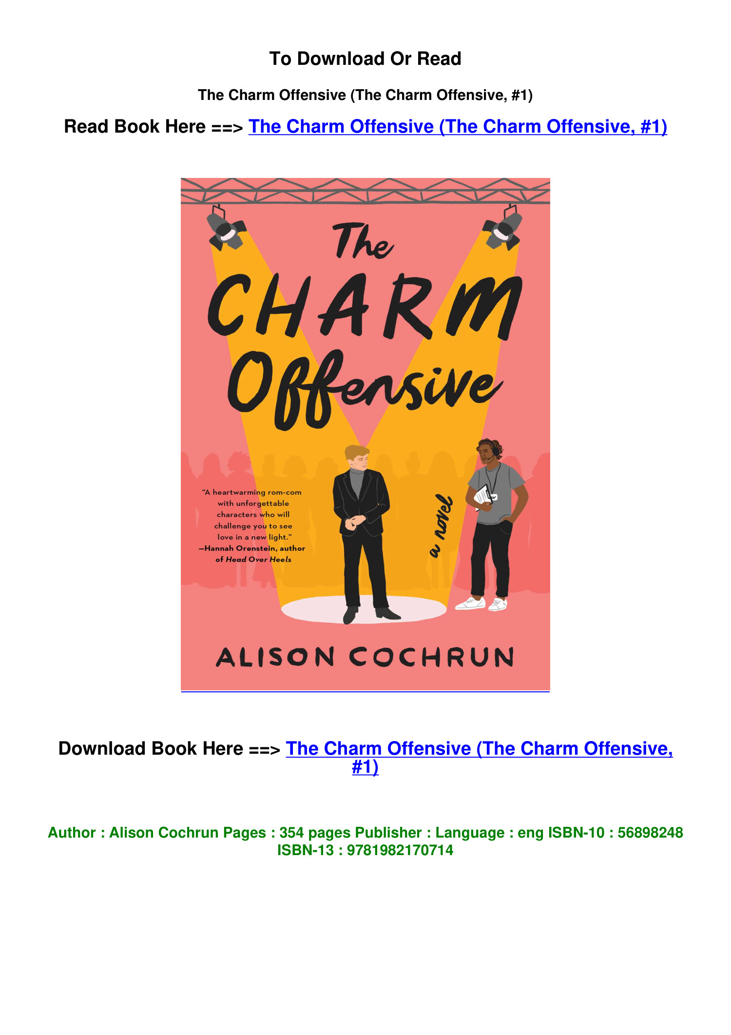 epub Download The Charm Offensive The Charm Offensive 1 by Alison Cochrun.pdf | DocDroid