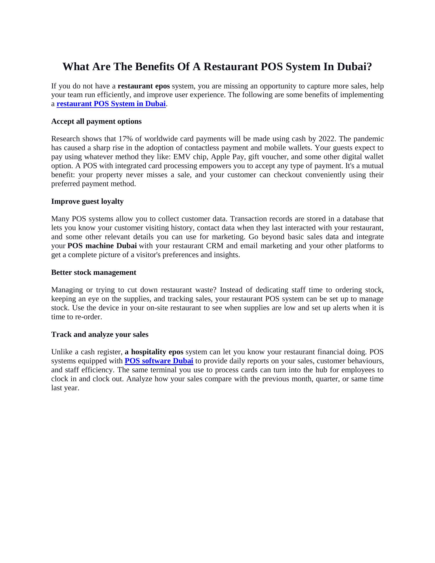 What Are The Benefits Of A Restaurant POS System In Dubai.pdf | DocDroid