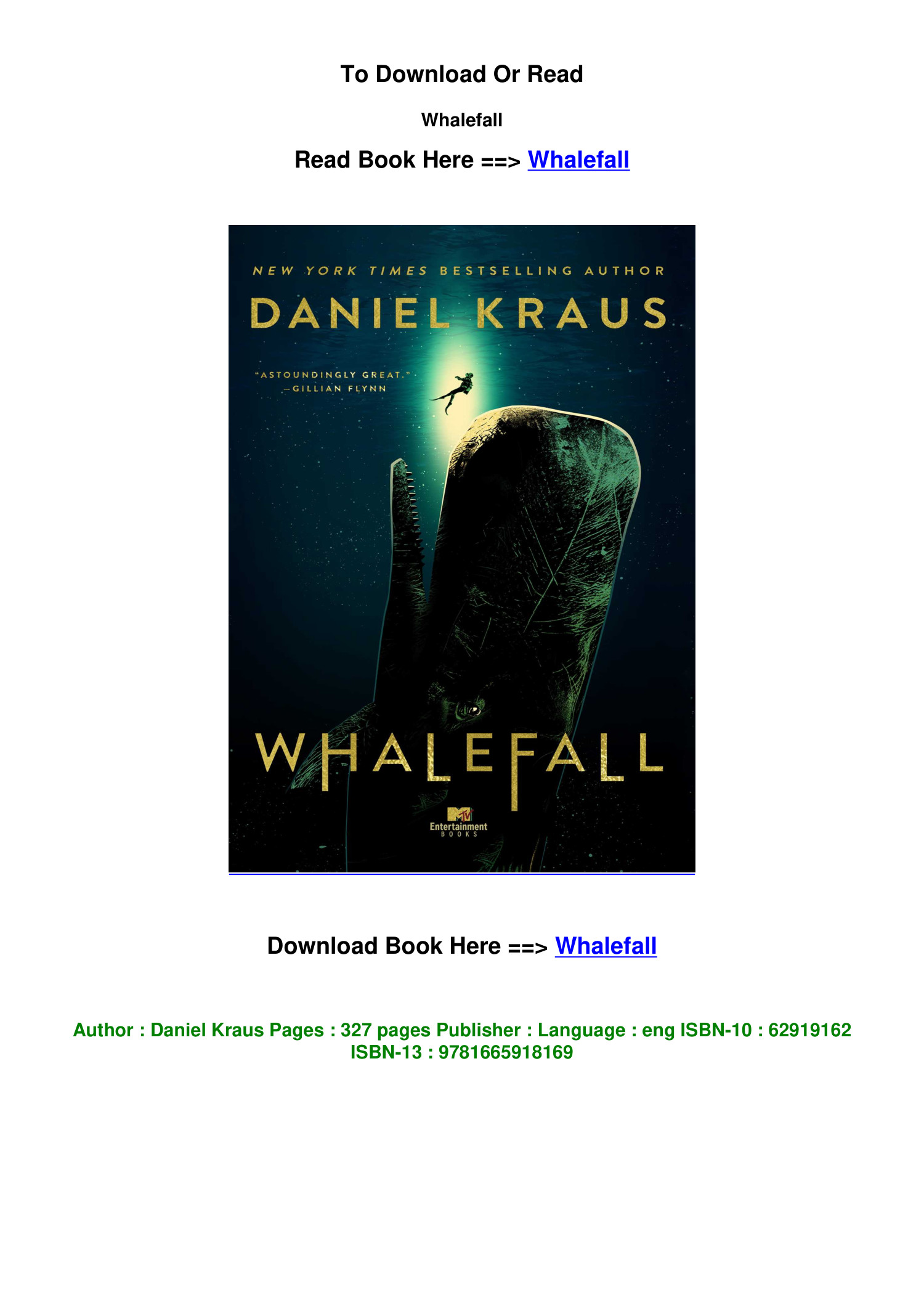 epub DOWNLOAD Whalefall By Daniel Kraus.pdf | DocDroid