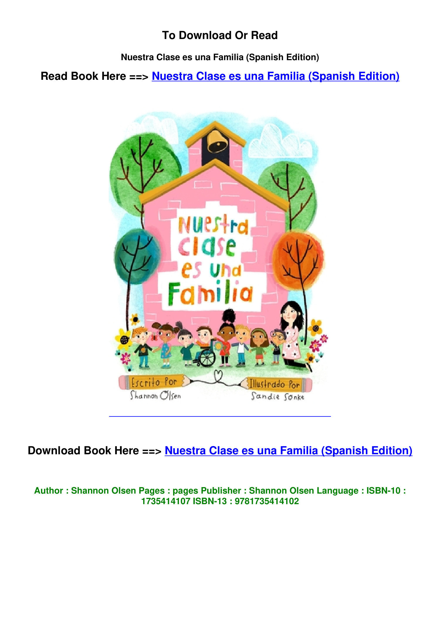 DOWNLOAD epub Nuestra Clase es una Familia Spanish Edition By Shannon ...