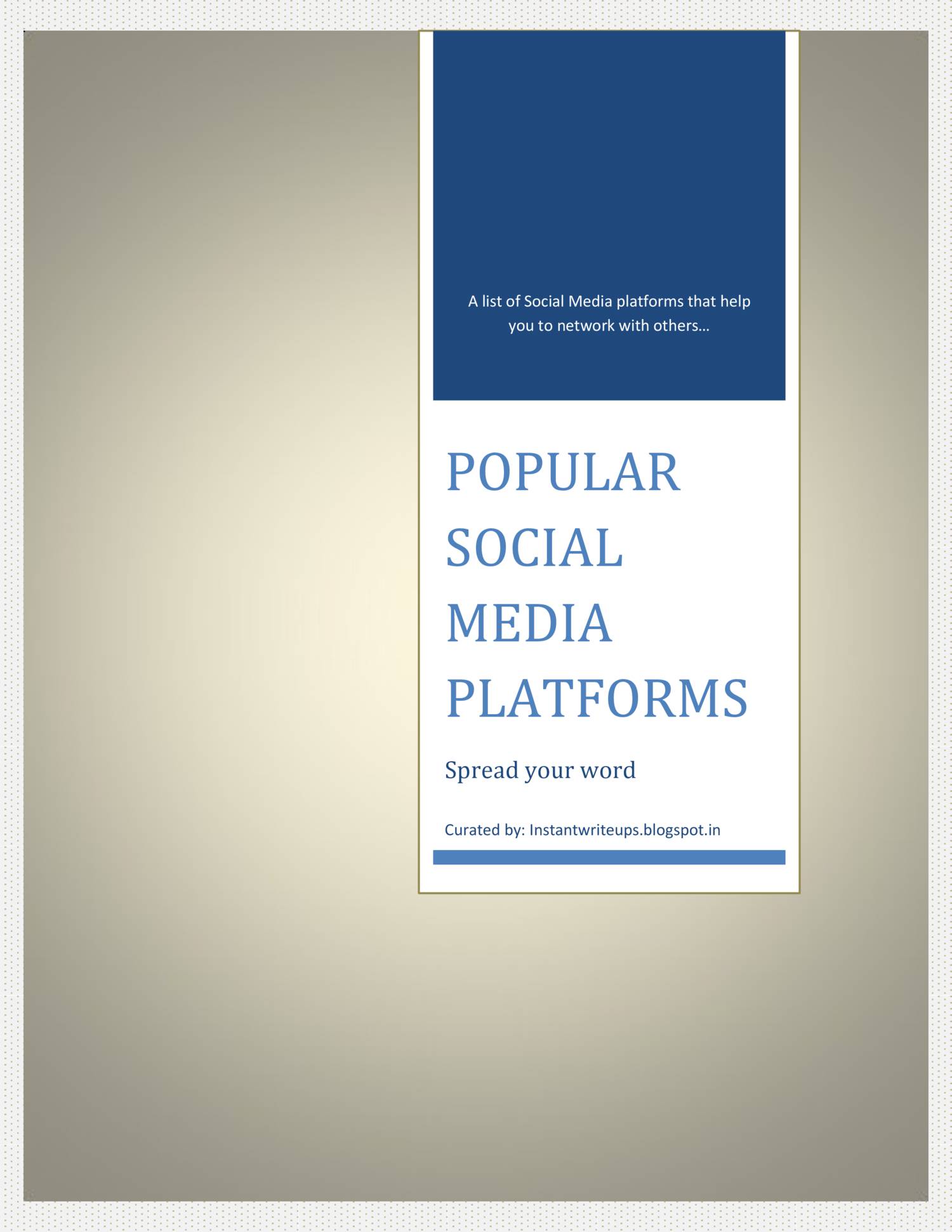 Social Media Platforms that help you Network.pdf | DocDroid
