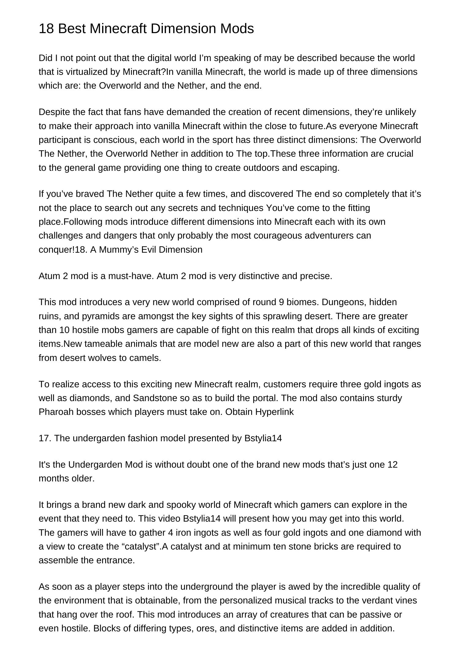 18 Best Minecraft Dimension Modszekwn.pdf.pdf | DocDroid