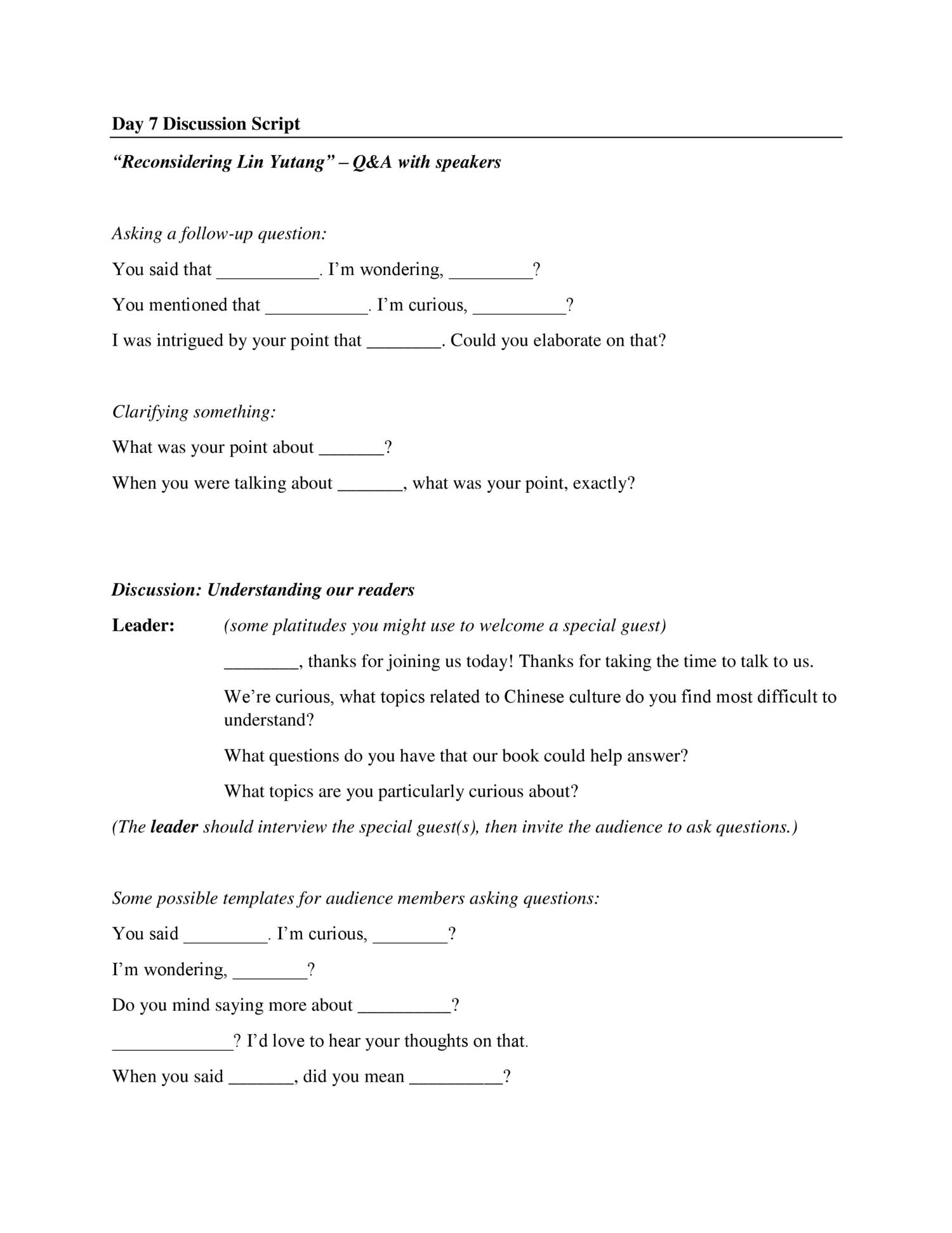 Day 7 Discussion Script.docx | DocDroid