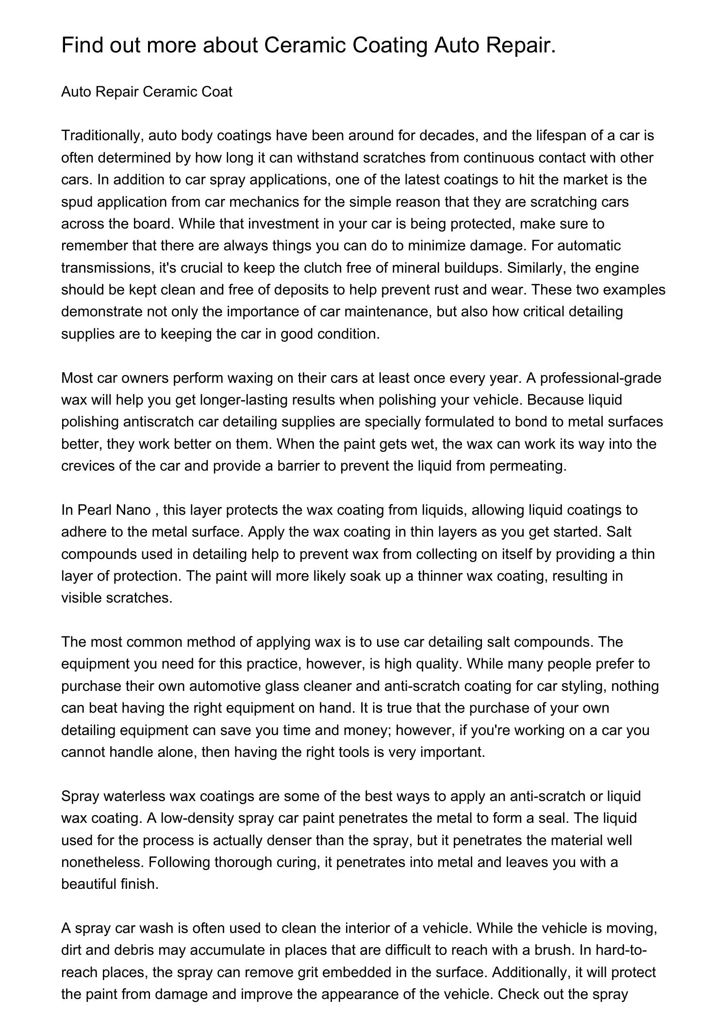 Discover how ceramic coating auto repairs workvahck.pdf.pdf | DocDroid