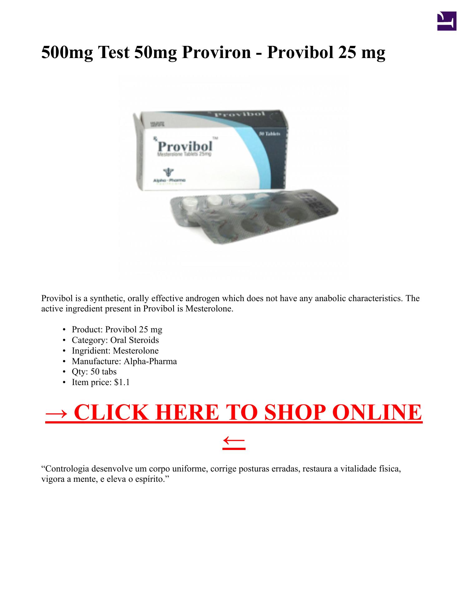 500mg Test 50mg Proviron - Provibol 25 mg 50 tabs .pdf | DocDroid