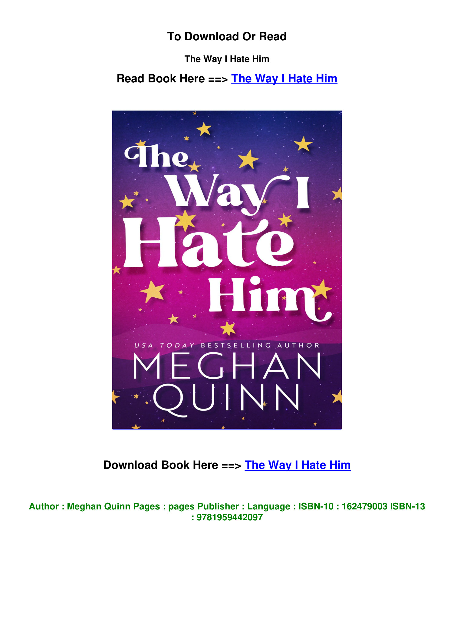 download EPub The Way I Hate Him By Meghan Quinn.pdf | DocDroid