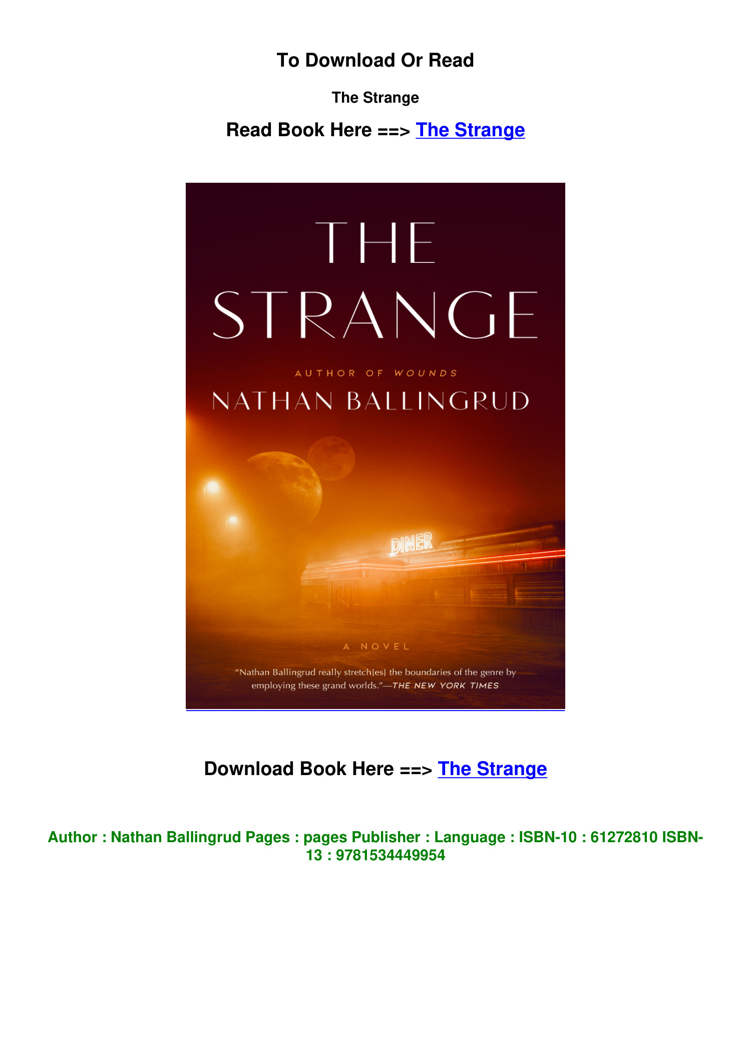 PDF download The Strange by Nathan Ballingrud.pdf | DocDroid