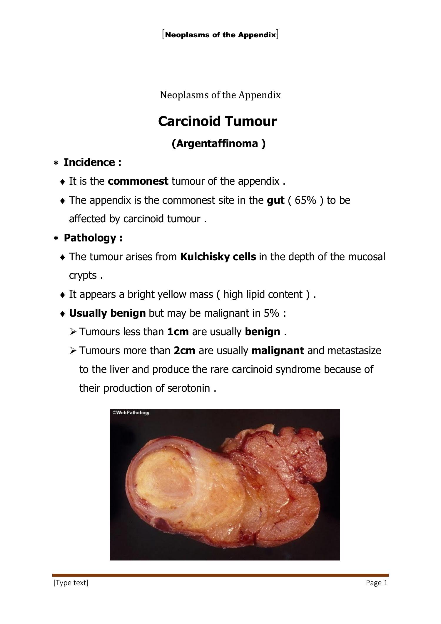 Neoplasms of the Appendix.doc | DocDroid