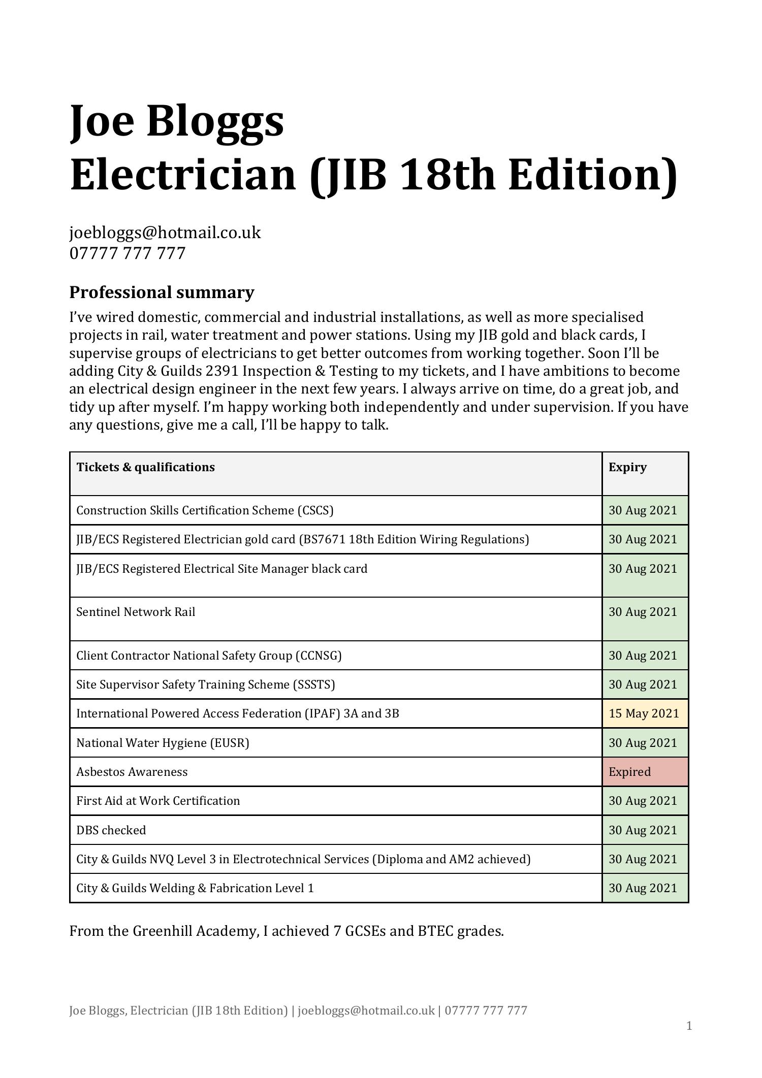 Free Word CV template.docx | DocDroid