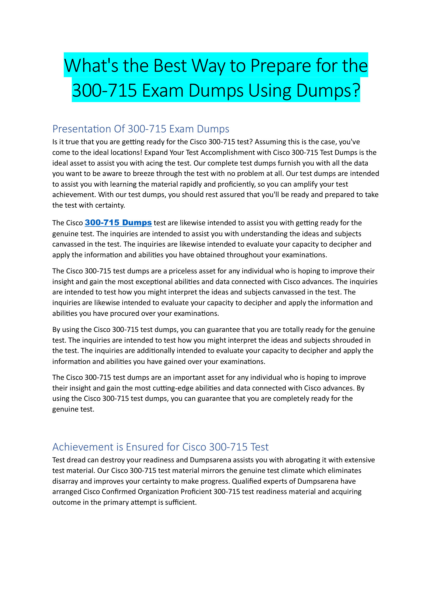 Cisco 300-715 Dumps.pdf | DocDroid