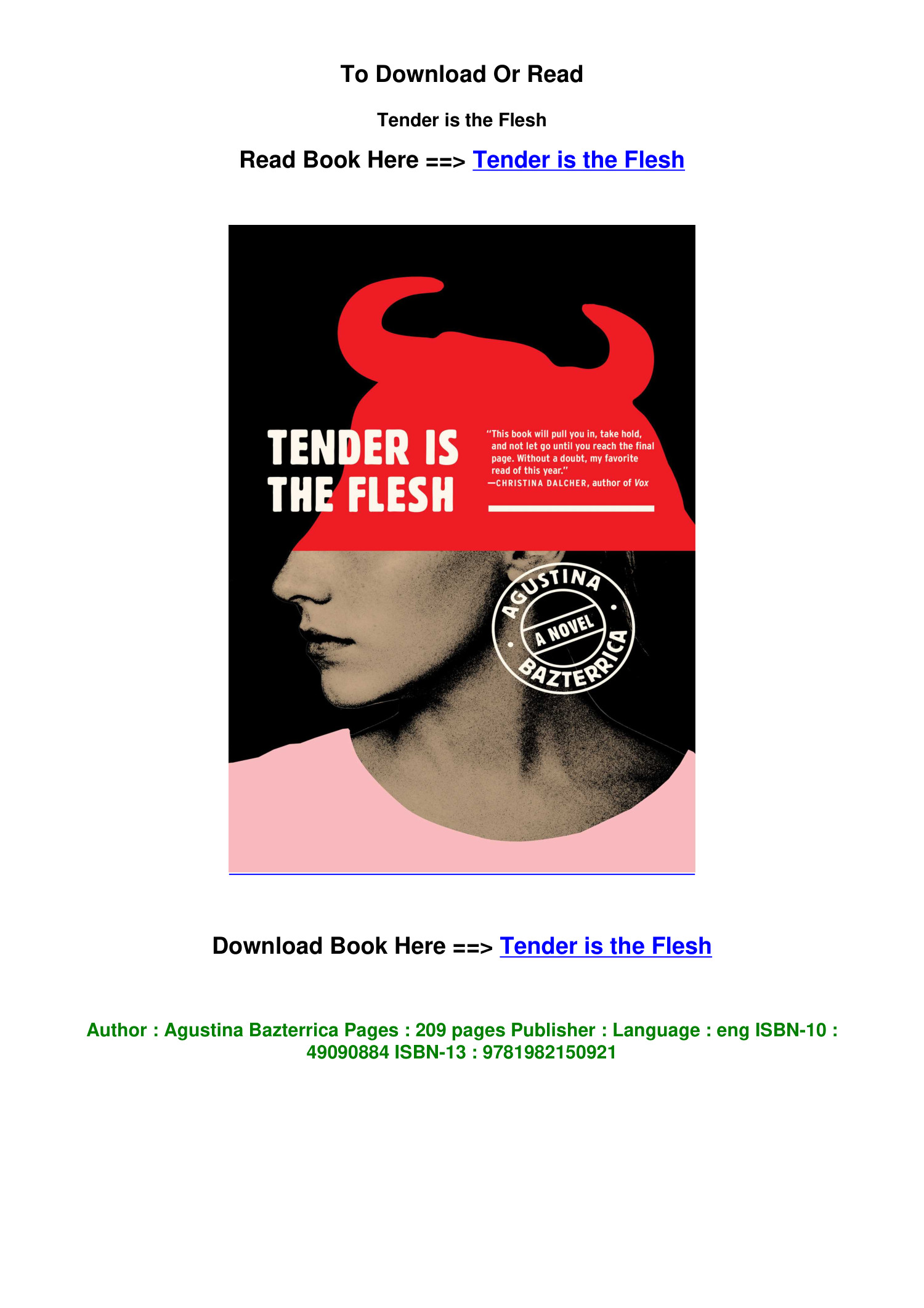 ePub Download Tender is the Flesh By Agustina Bazterrica.pdf | DocDroid