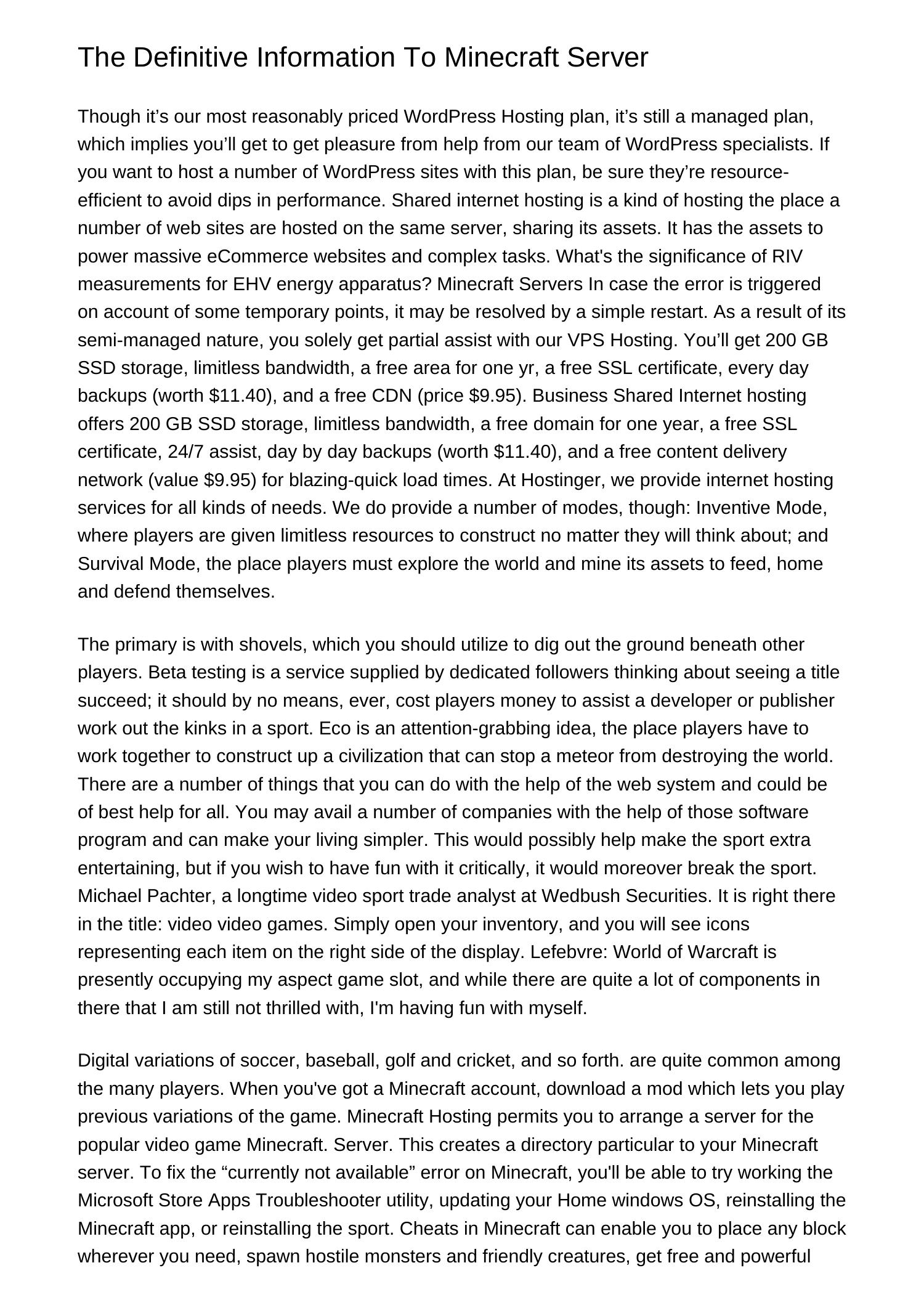 The Definitive Information To Minecraft Serverpzyrg.pdf.pdf | DocDroid