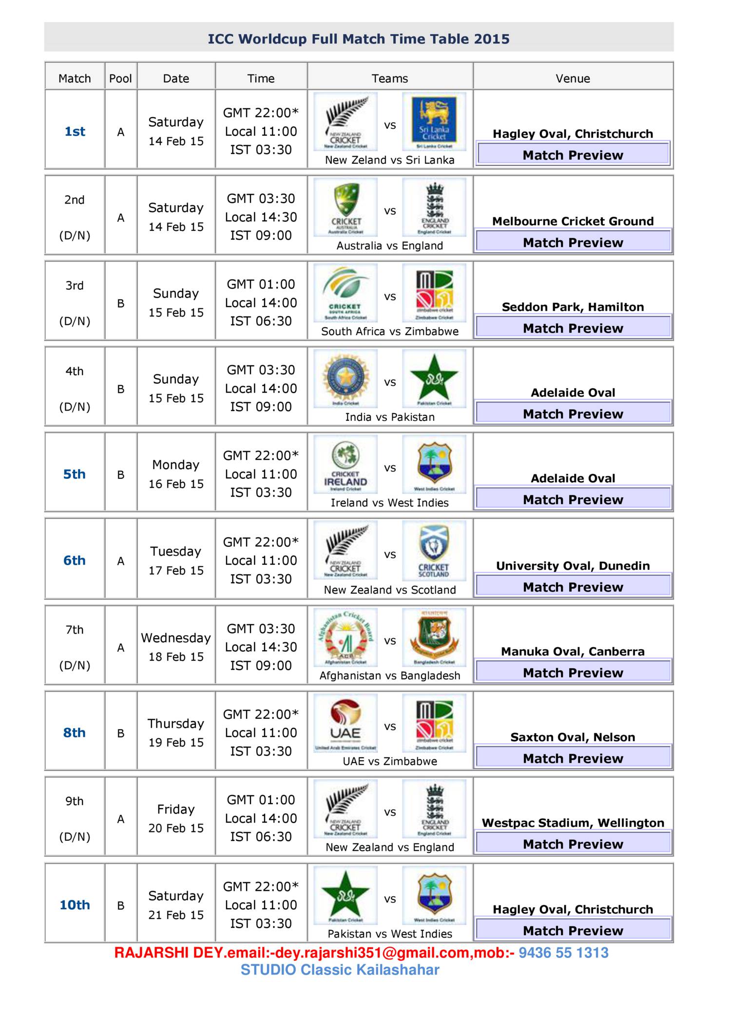 ICC Worldcup Full Match Time Table 2015 STUDI CLASSIC.pdf | DocDroid