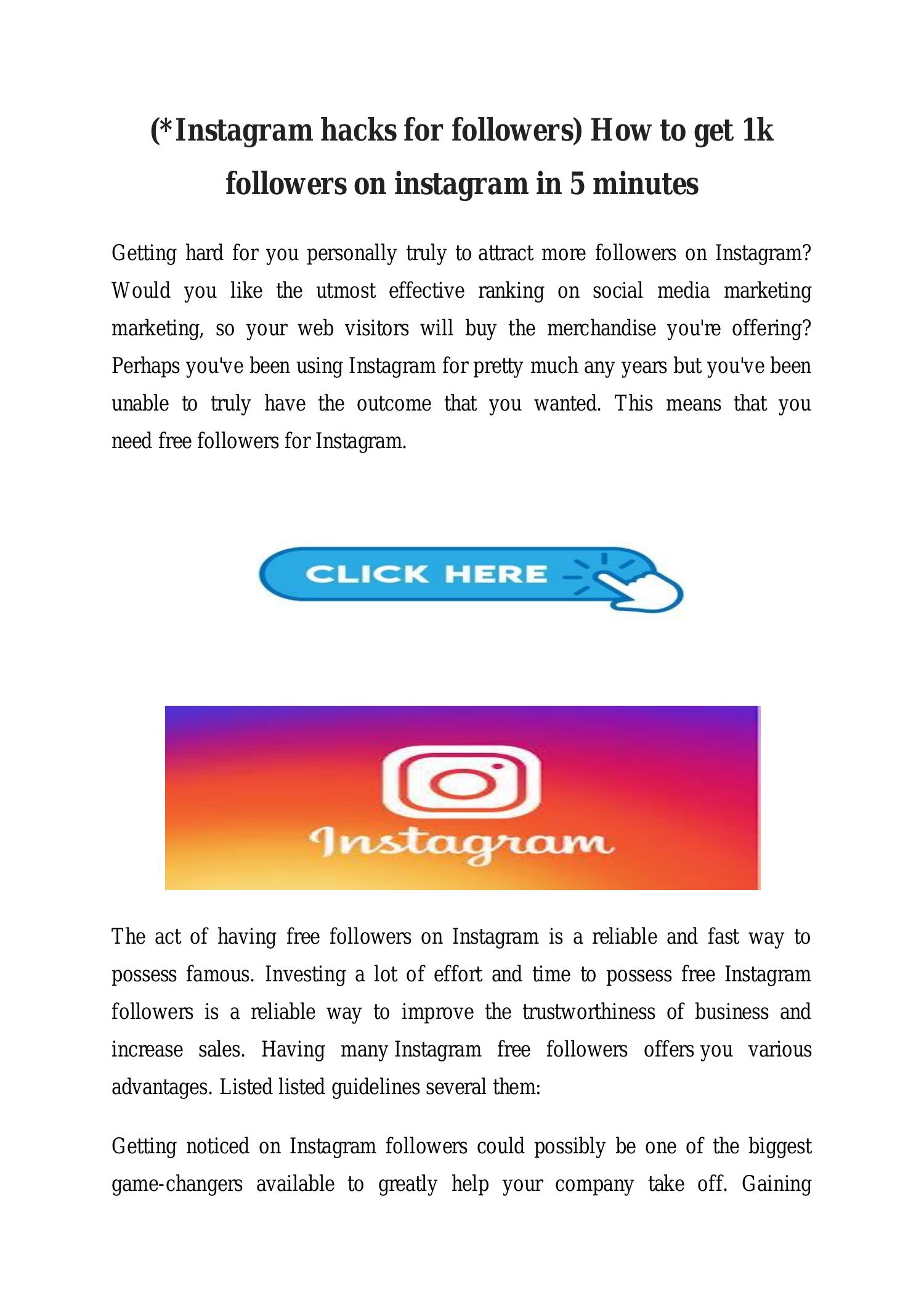 (Instagram hacks for followers) How to get 1k followers on instagram in ...