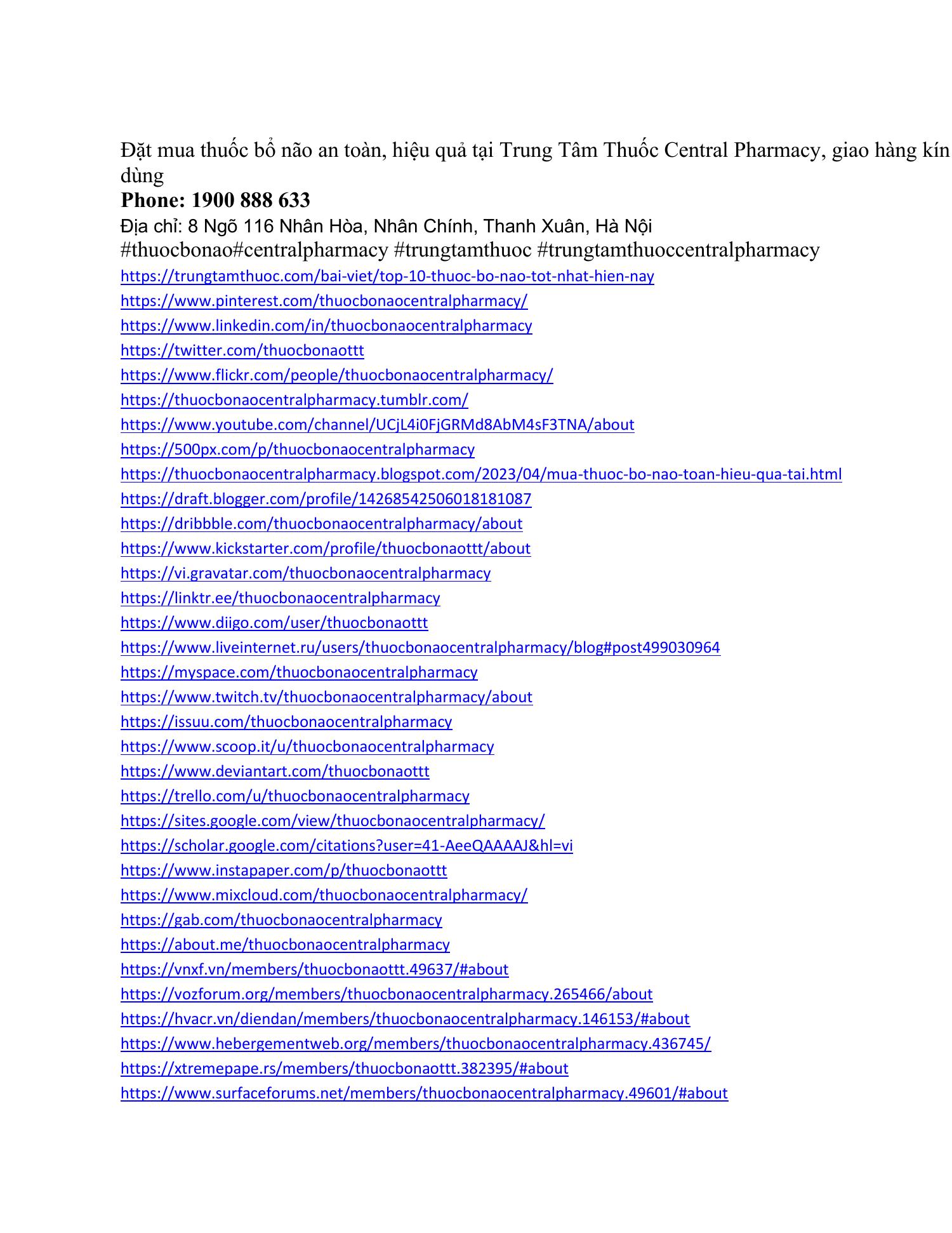 Thuốc bổ não tại Central Pharmacy.docx | DocDroid