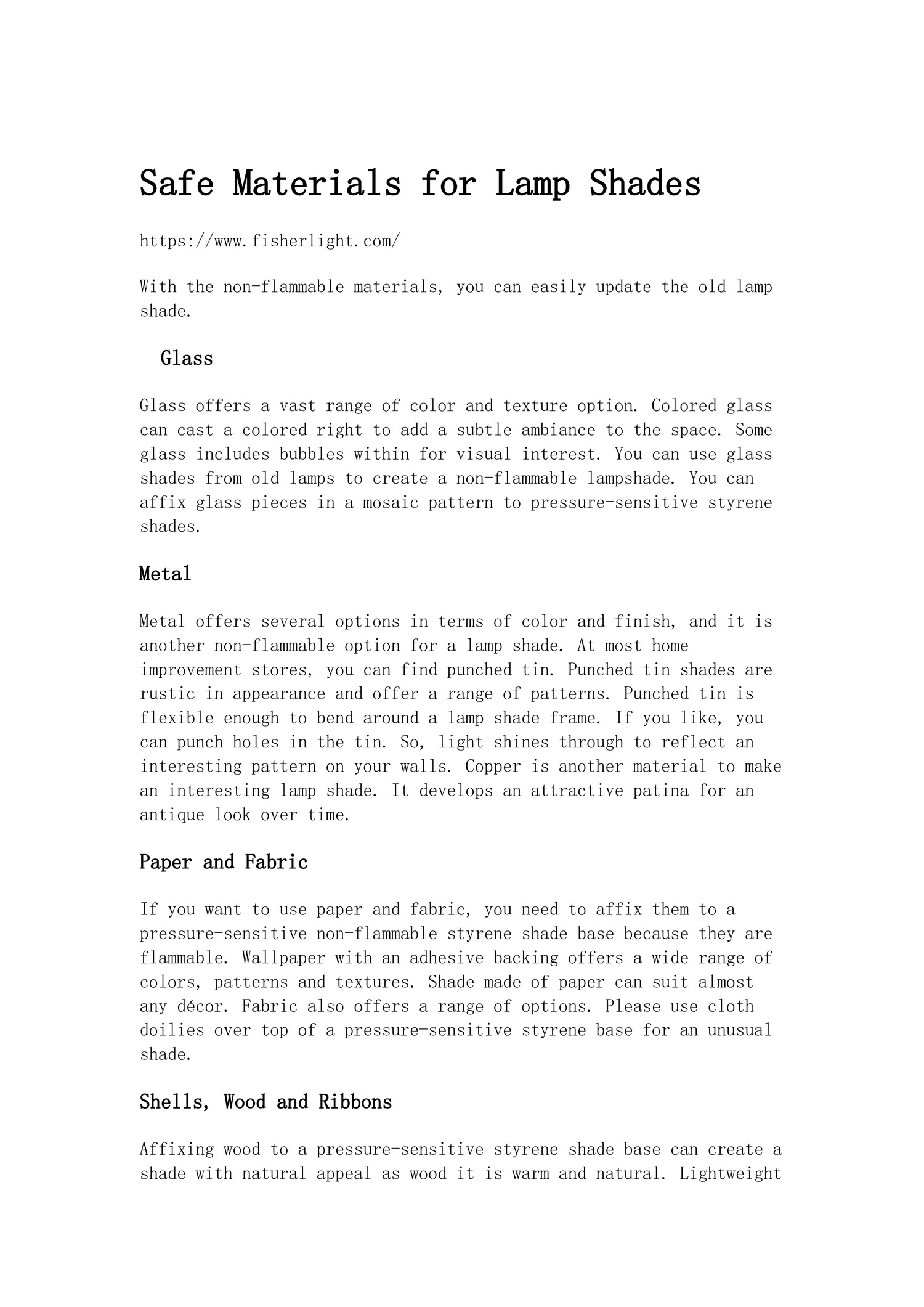 Safe Materials for Lamp Shades.pdf | DocDroid