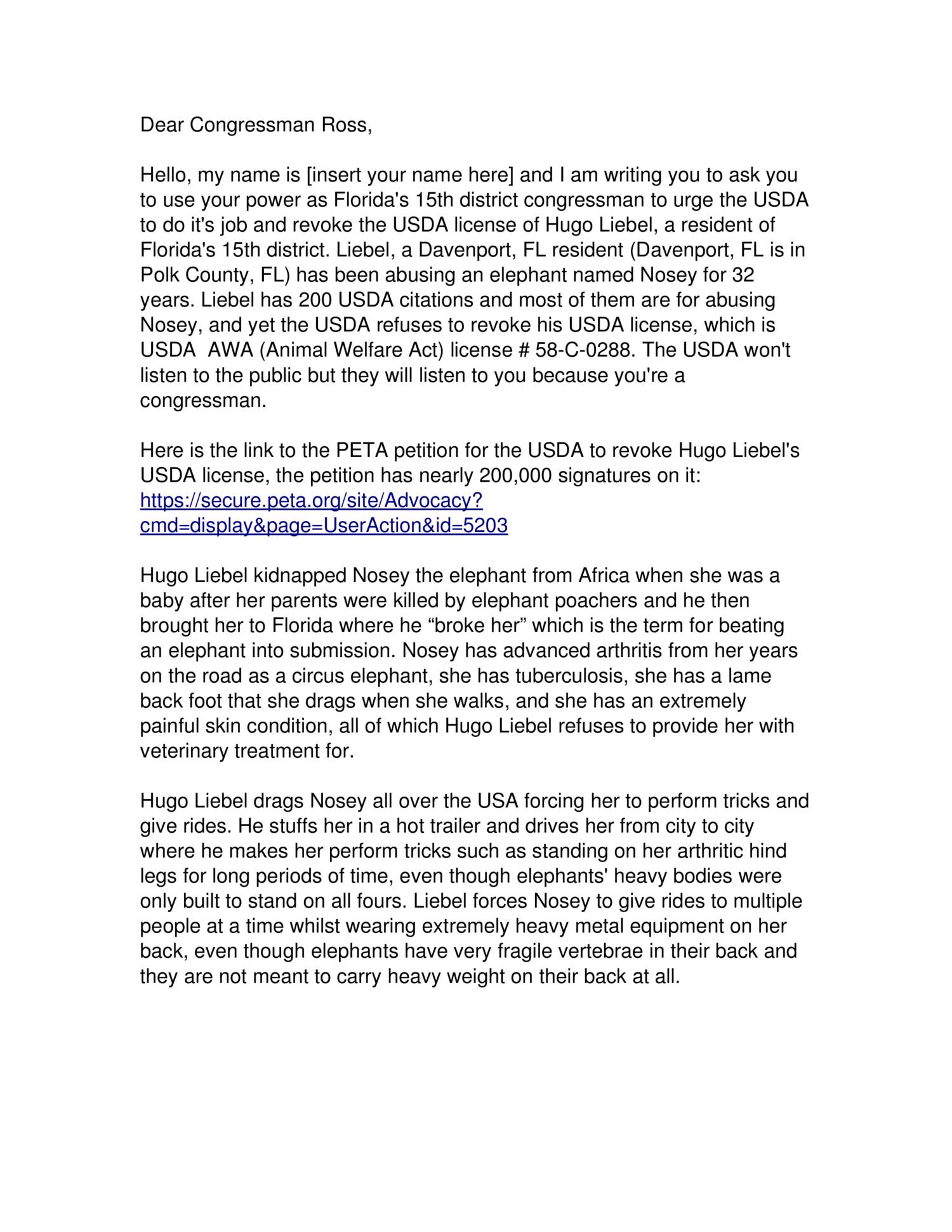 Dear Congressman Ross letter written by Melanie Barrett.docx | DocDroid