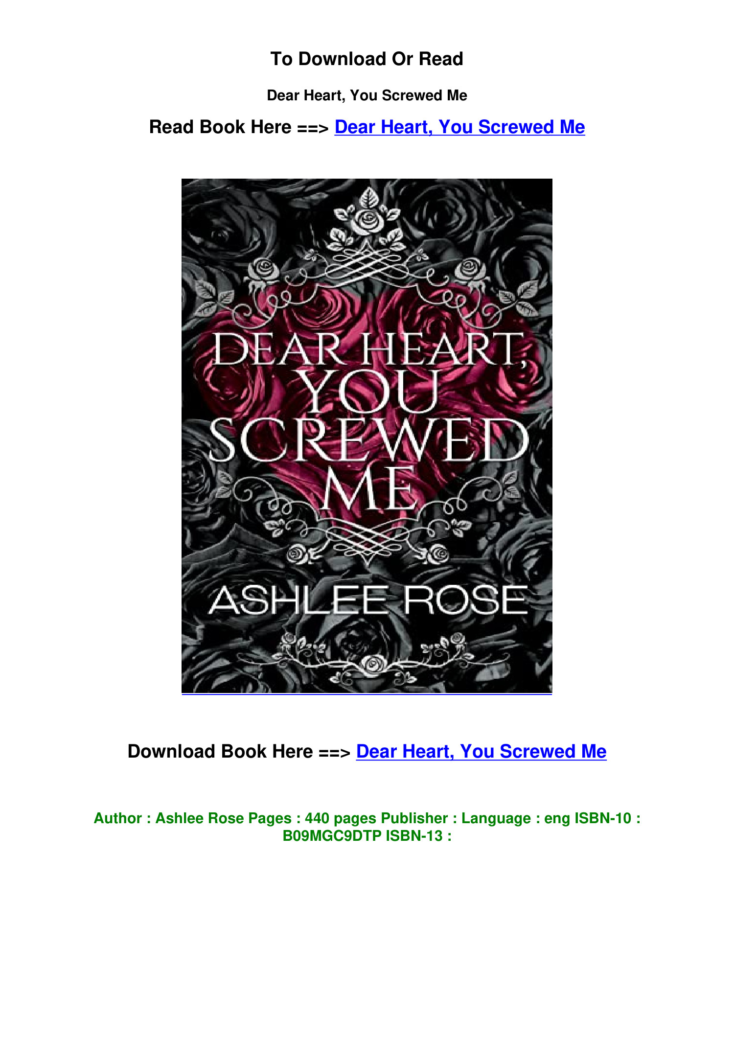 EPub DOWNLOAD Dear Heart You Screwed Me by Ashlee Rose.pdf | DocDroid