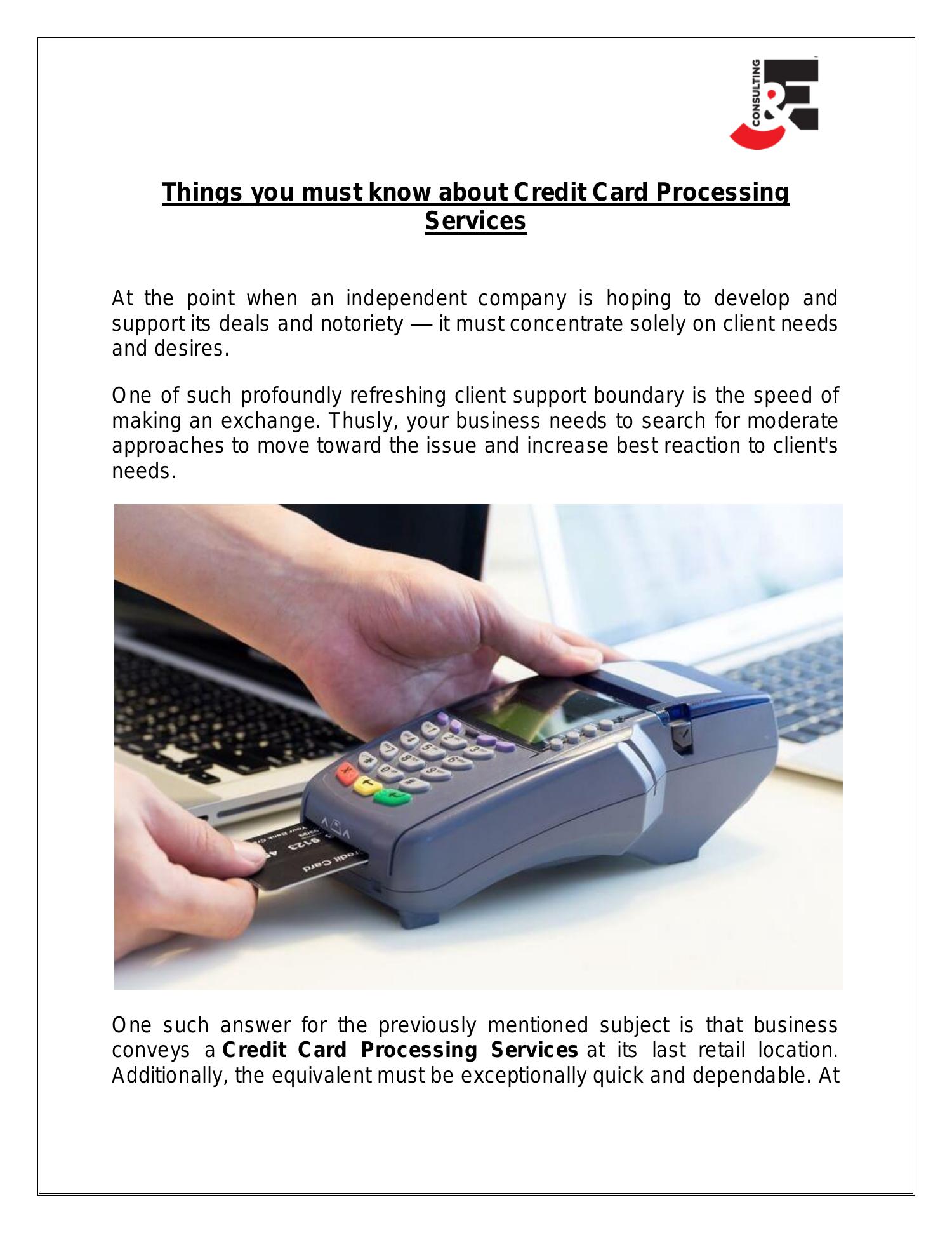 Things you must know about Credit Card Processing Services.pdf | DocDroid