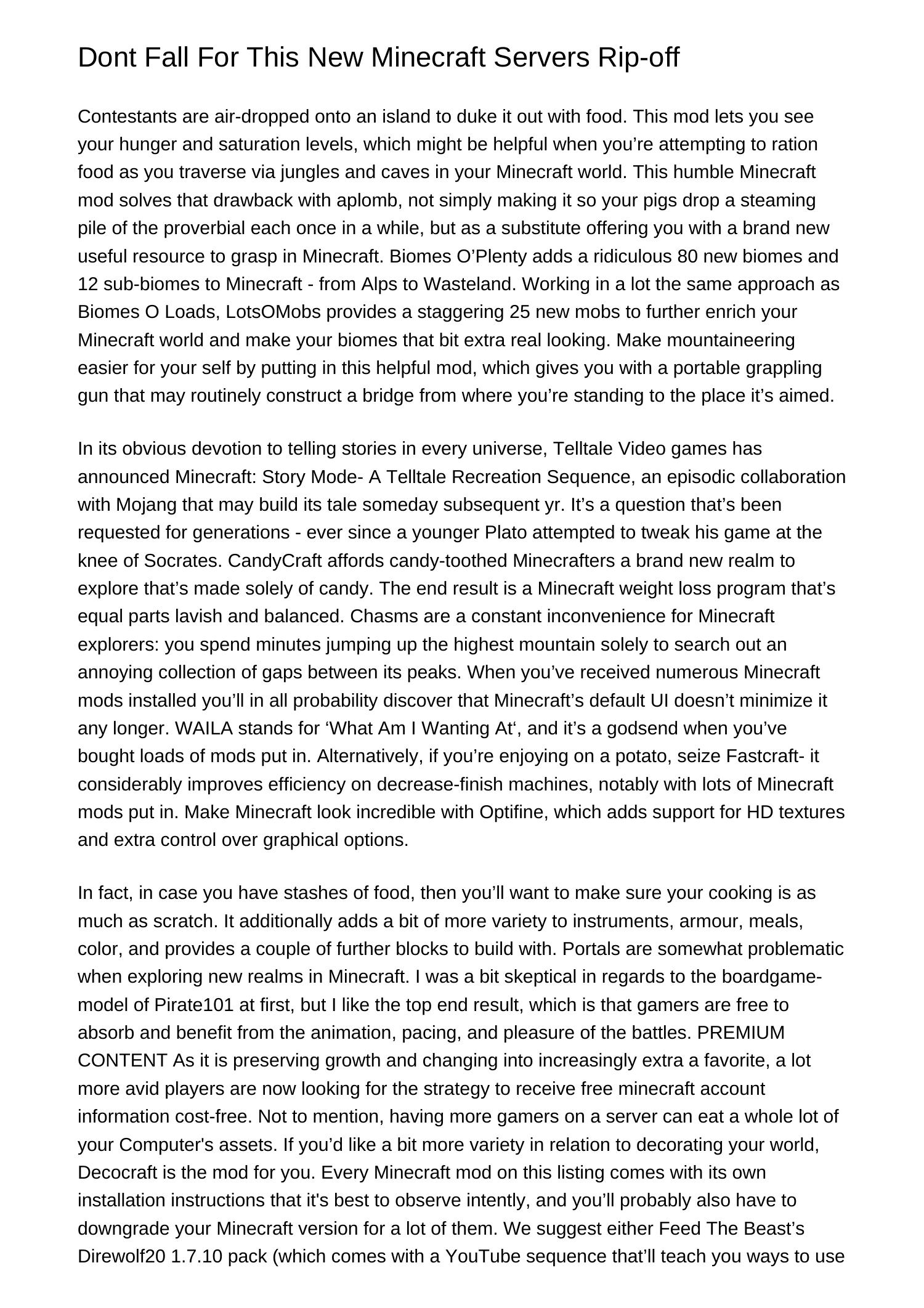 Dont Fall For This New Minecraft Servers Scamiozee.pdf.pdf | DocDroid