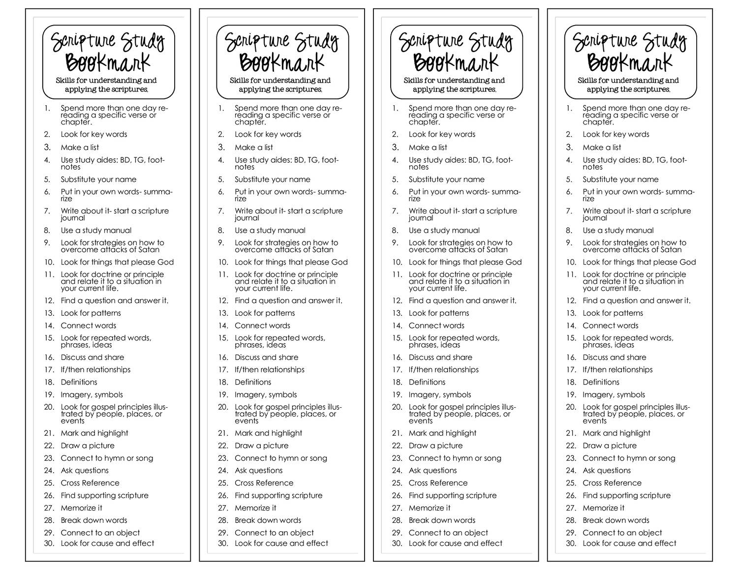 Scripture Study Skills Bookmarks Basic Pdf Docdroid