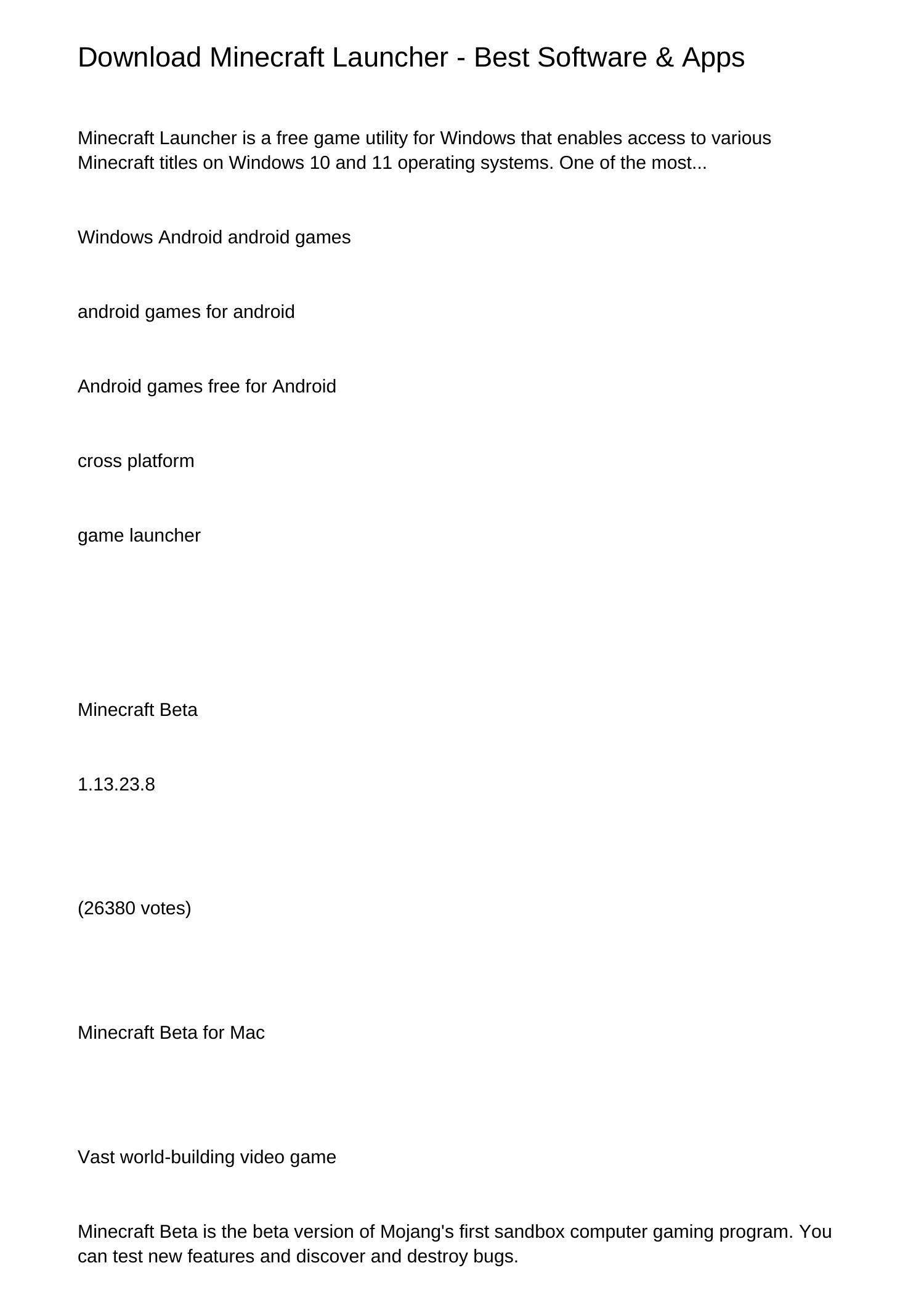 Download Minecraft Launcher Best Software Appslraoc.pdf.pdf | DocDroid