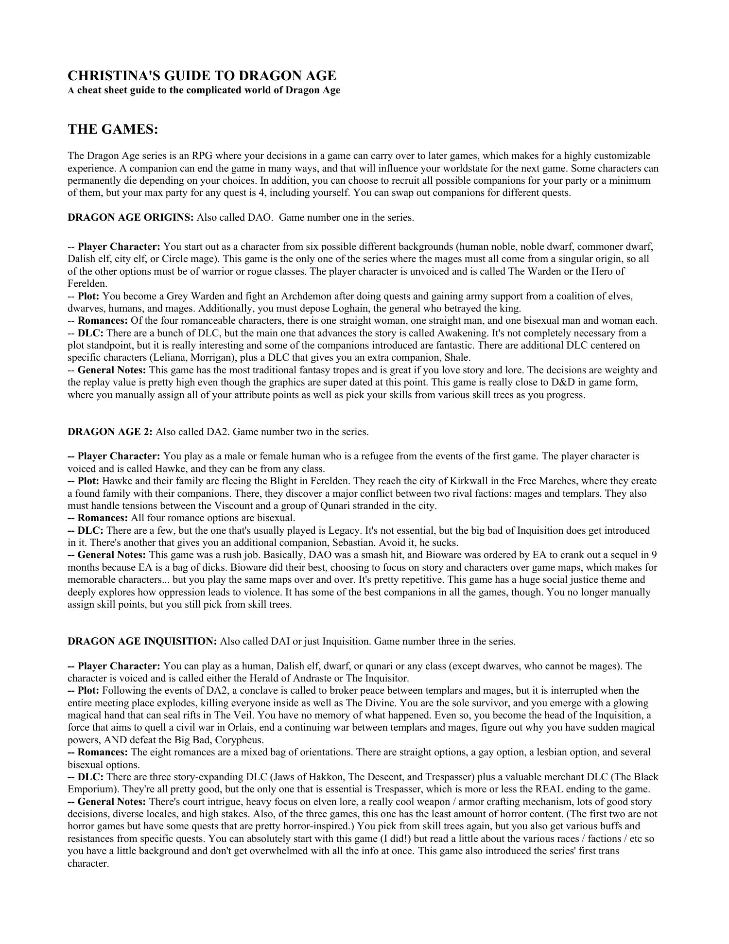 Christina's Dragon Age Cheat Sheet.pdf | DocDroid