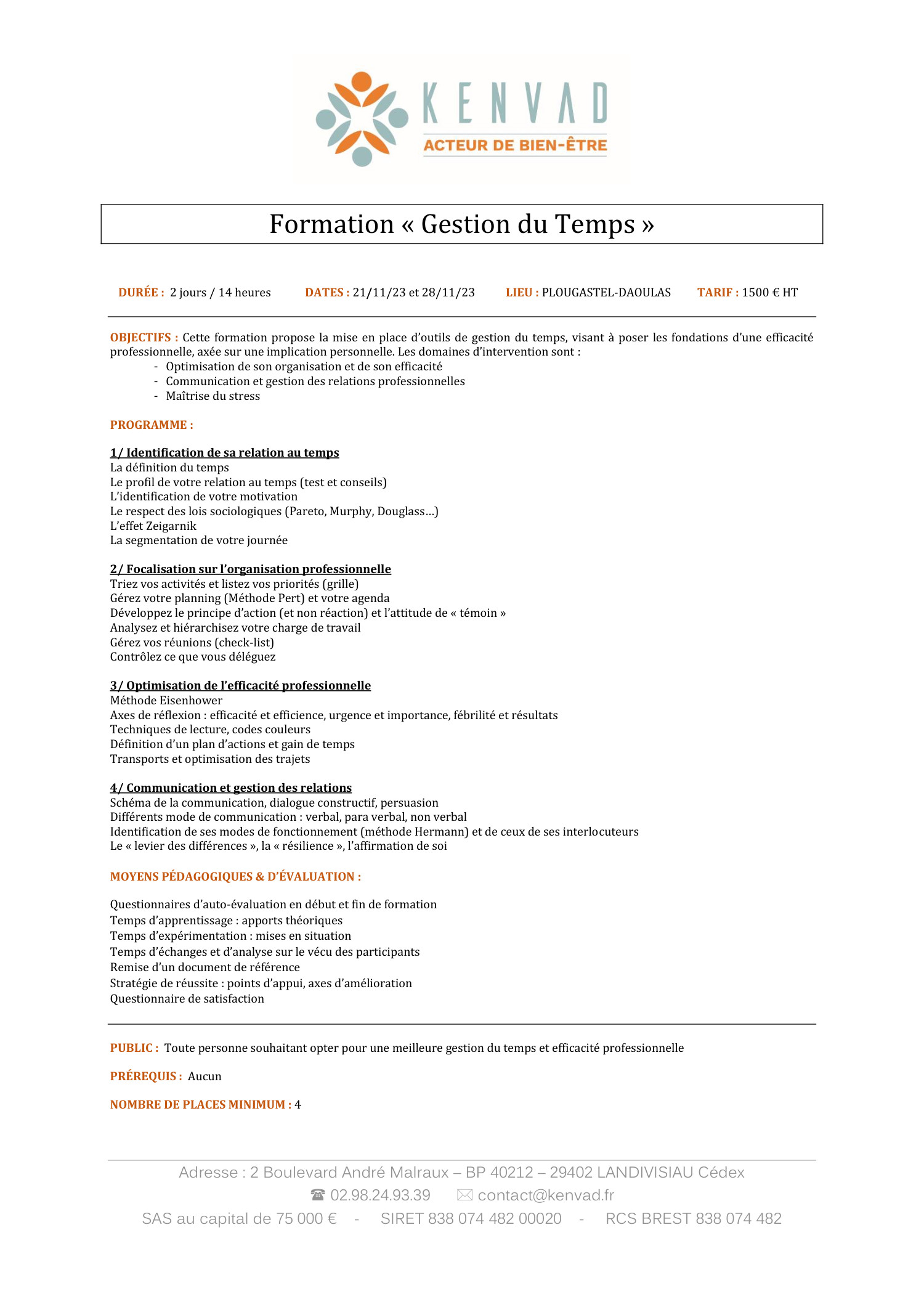 Programme formation gestion du temps - 21 et 28 novembre 2023.pdf | DocDroid