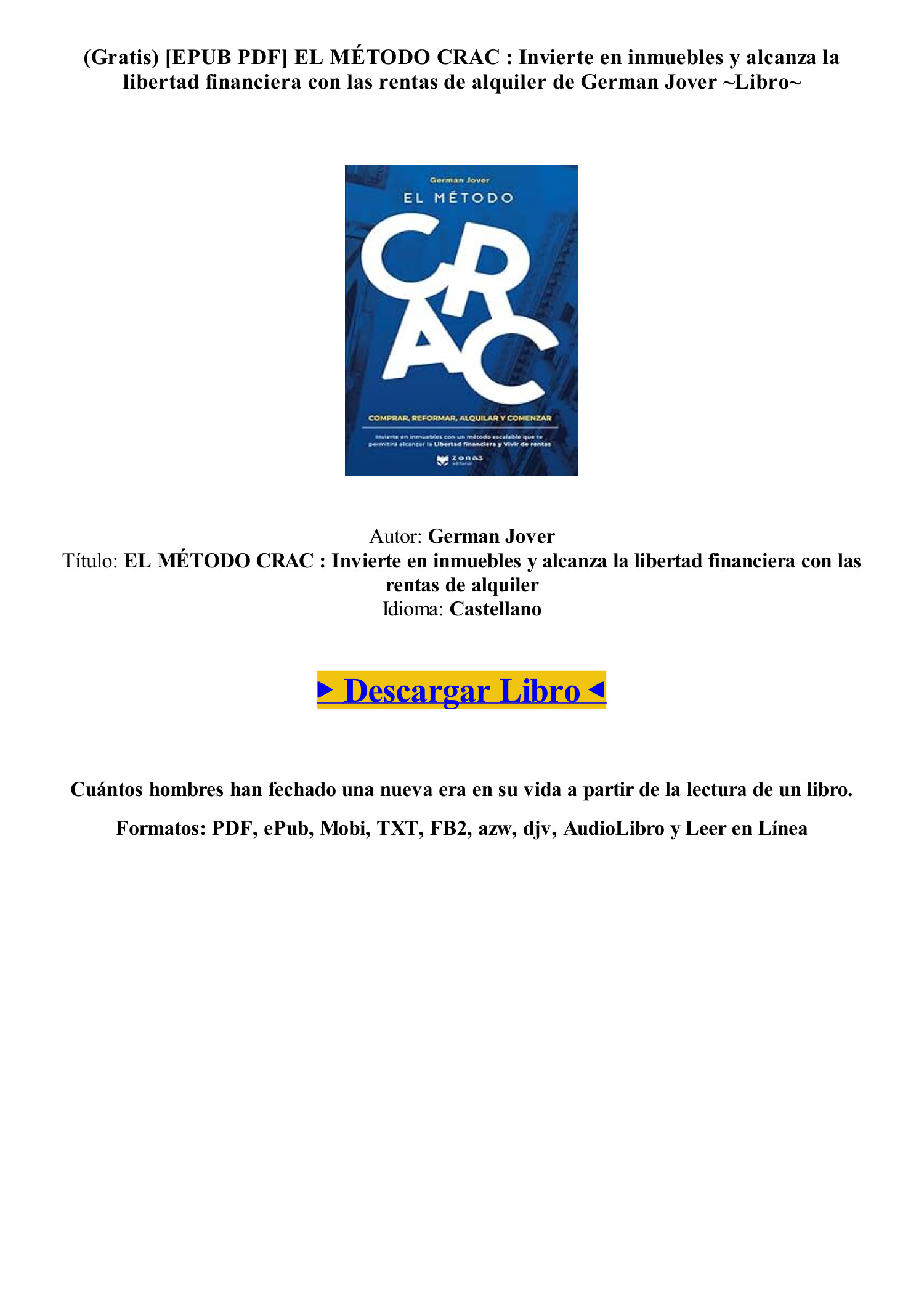 (PDF EPUB) (Libro) EL MÉTODO CRAC de German Jover ebook.pdf | DocDroid