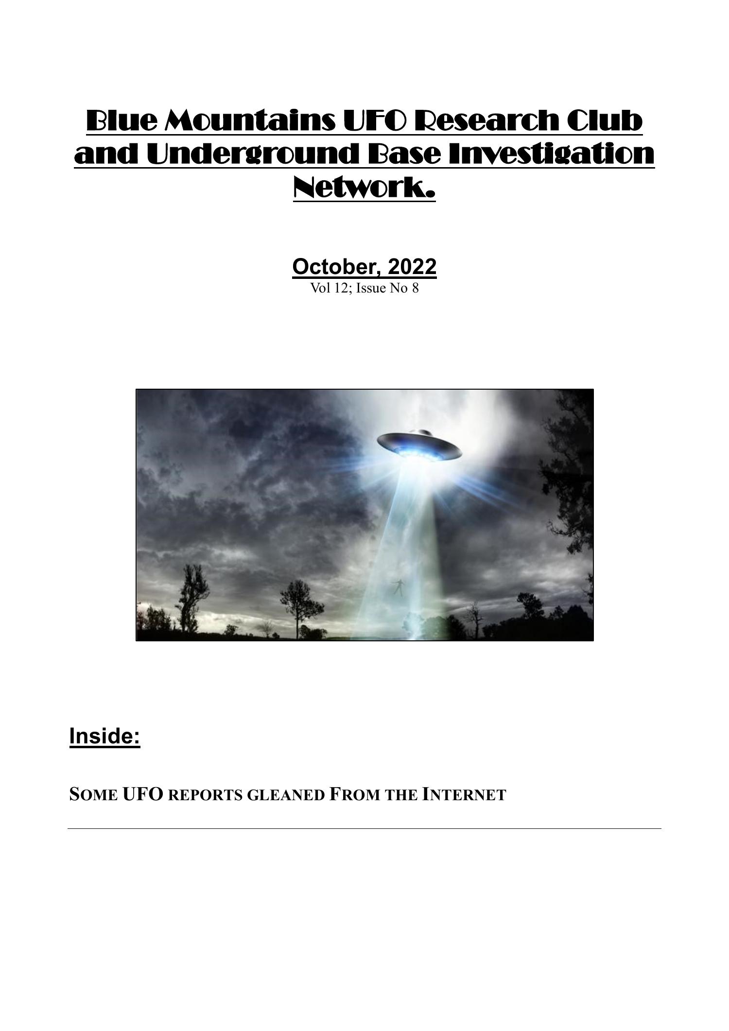 2022 oct newsletter Blue Mountains UFO Research Club and Underground Base Investigation Network ...