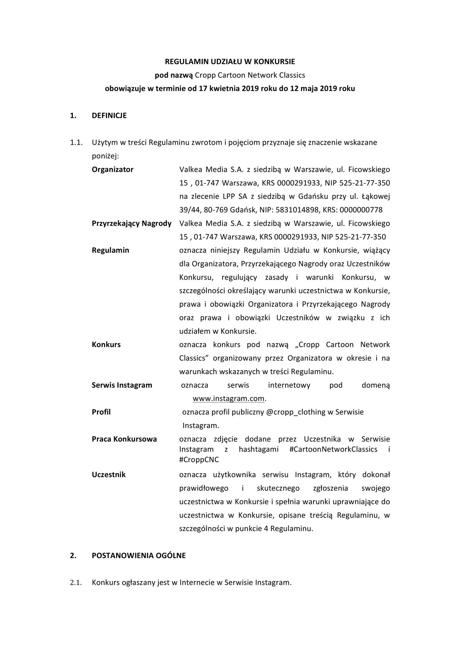 Regulamin konkursu Cropp Cartoon Network.pdf | DocDroid