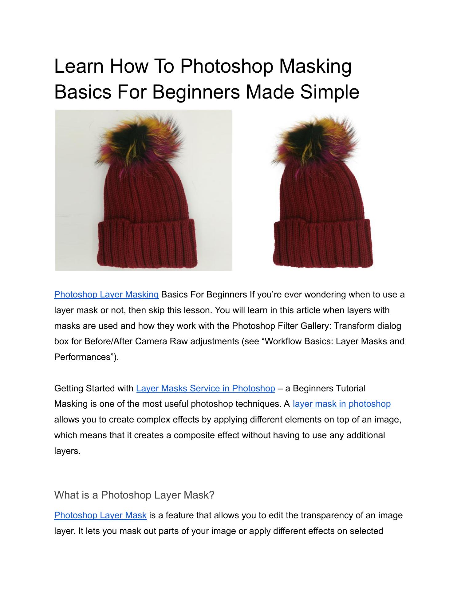 You Really Find Learn How To Photoshop Masking Basics For Beginners.pdf ...