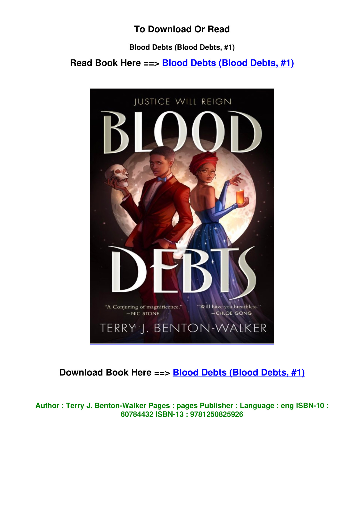 download PDF Blood Debts Blood Debts 1 BY Terry J Benton Walker.pdf ...
