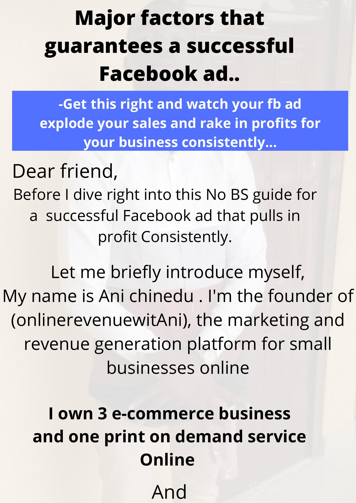 Major factors that guarantees a successful Facebook ad.. -Get this ...