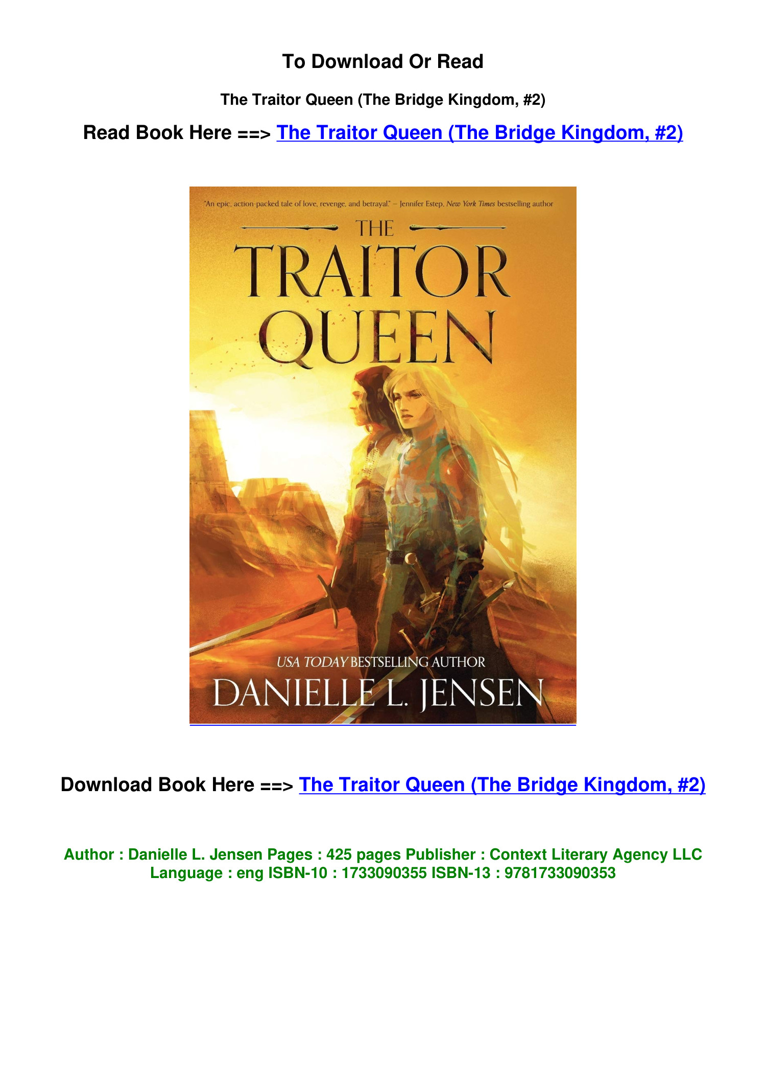 PDF DOWNLOAD The Traitor Queen The Bridge Kingdom 2 BY Danielle L Jensen.pdf | DocDroid