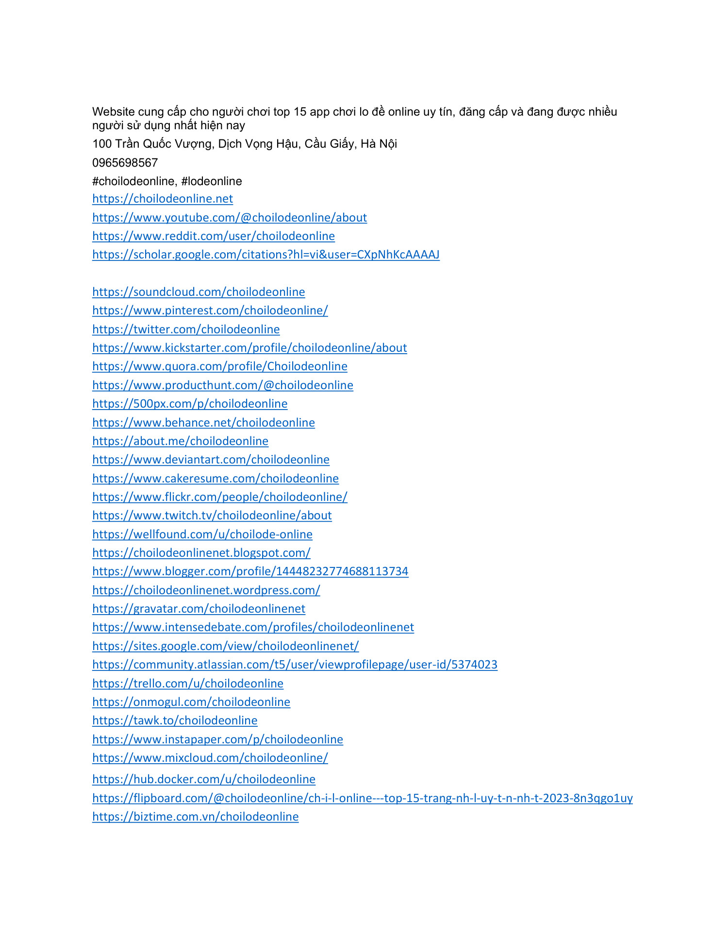 Website cung cấp cho người chơi top 15 app chơi lo đề online uy tín.docx | DocDroid