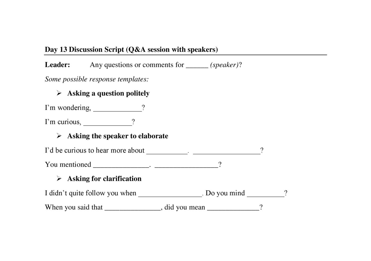 Day 13 Discussion Script.docx | DocDroid