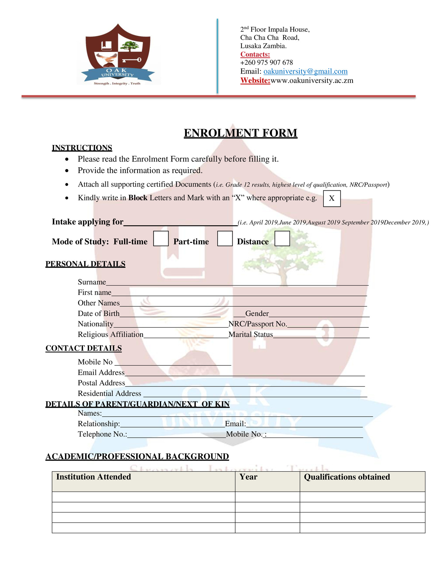 online Oak University-Application Form.pdf | DocDroid