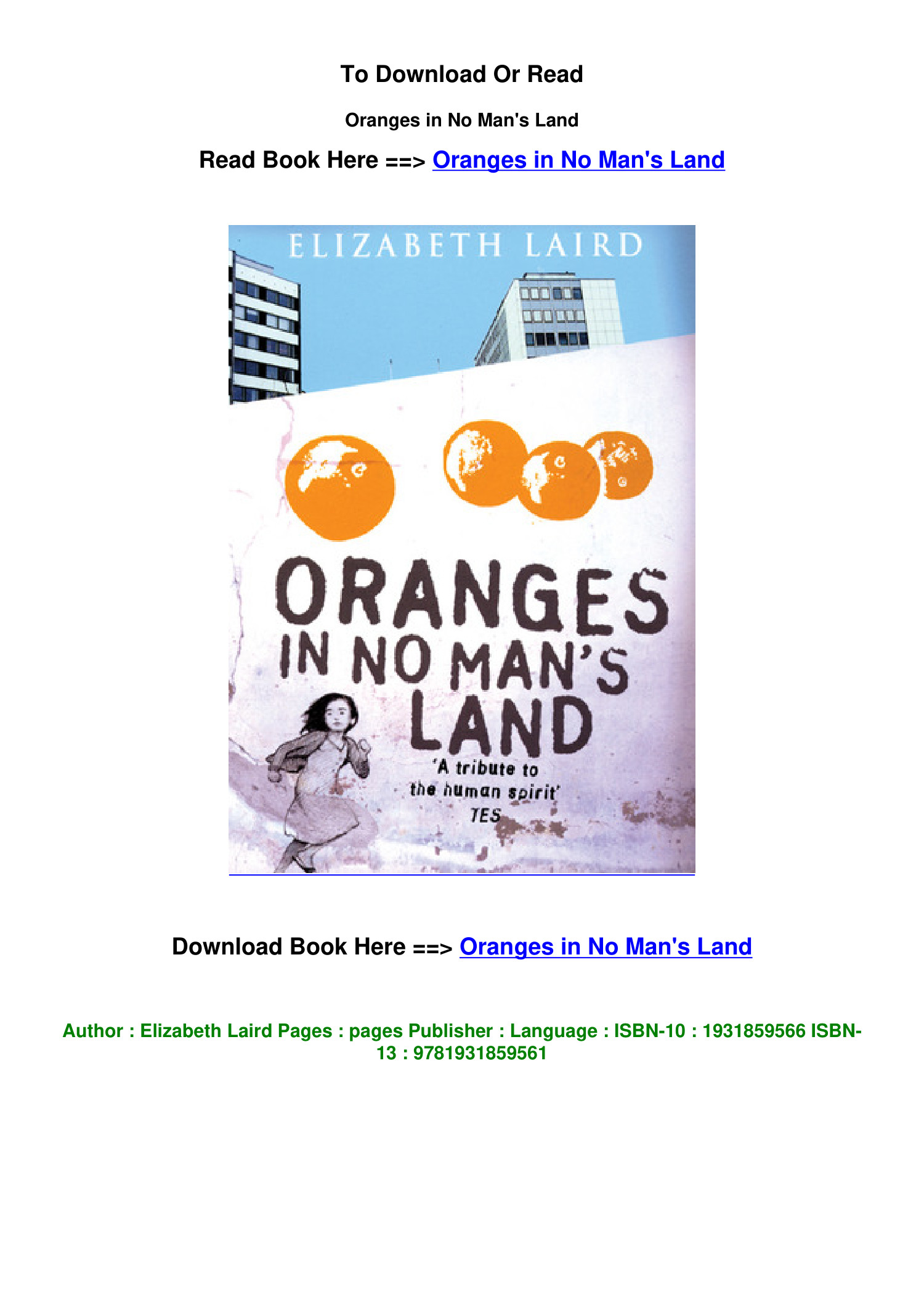 download Pdf Oranges in No Man s Land BY Elizabeth Laird.pdf | DocDroid
