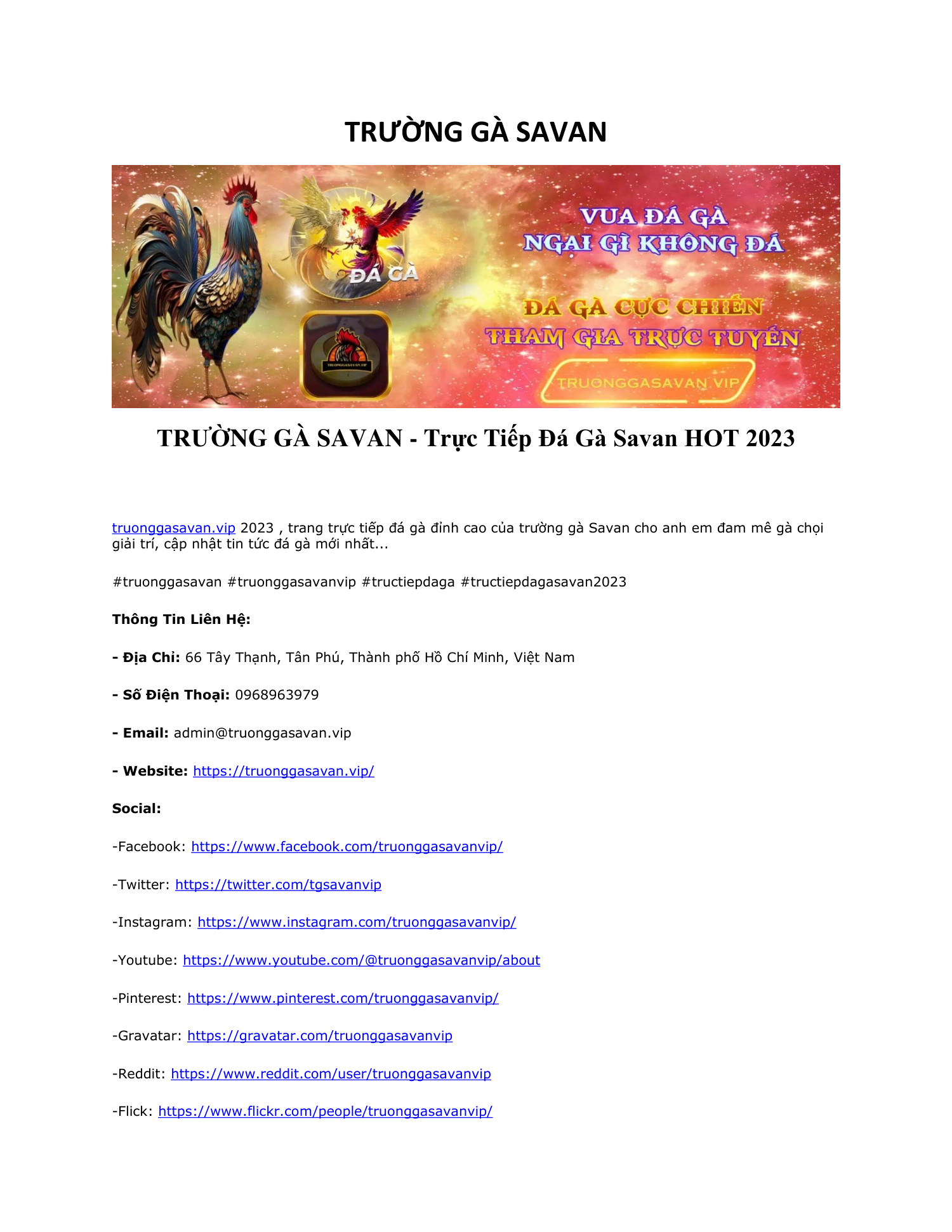 TRƯỜNG GÀ SAVAN.docx | DocDroid