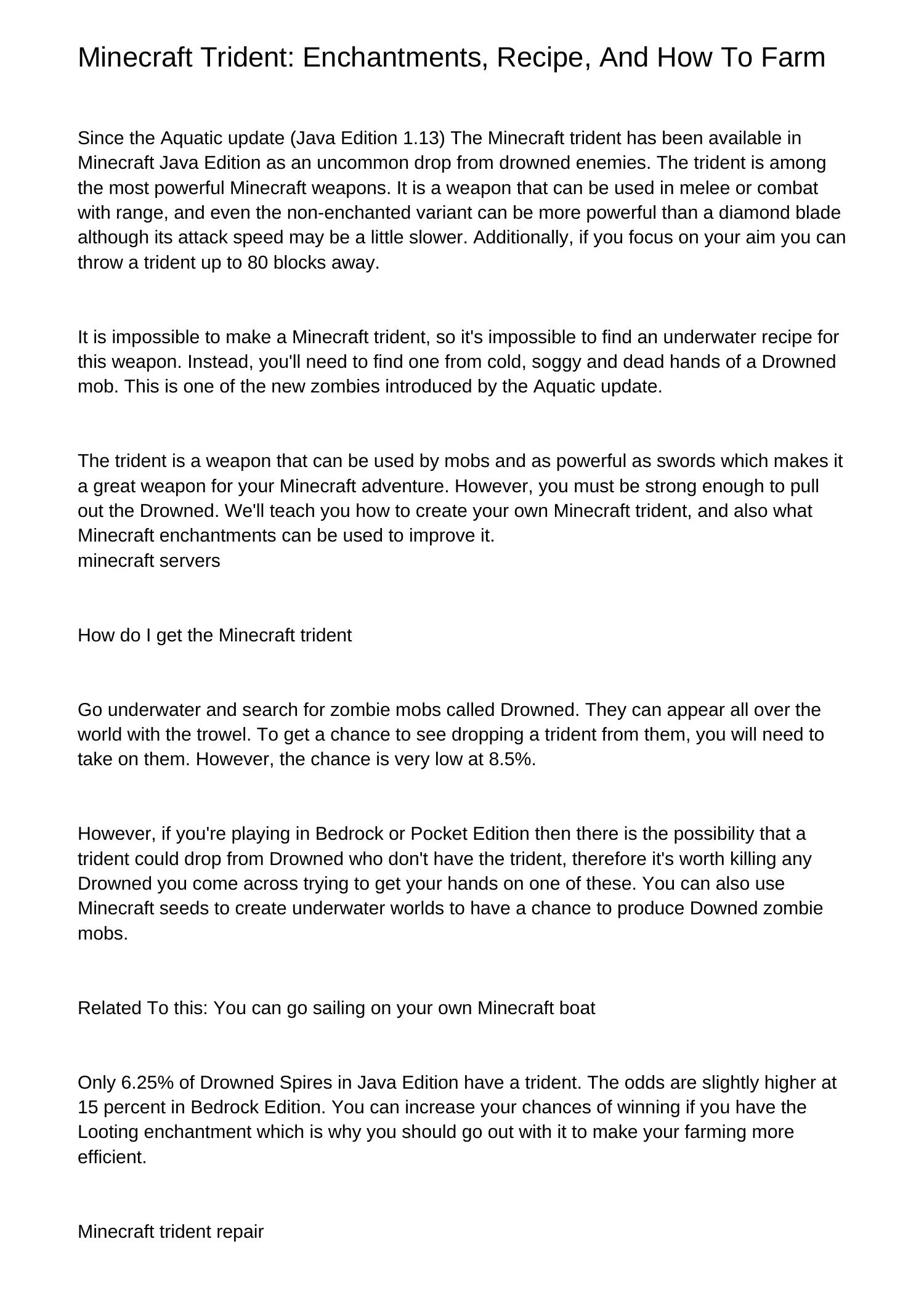 Minecraft Trident Recipe Enchantments And How To Farmfztbr.pdf.pdf ...