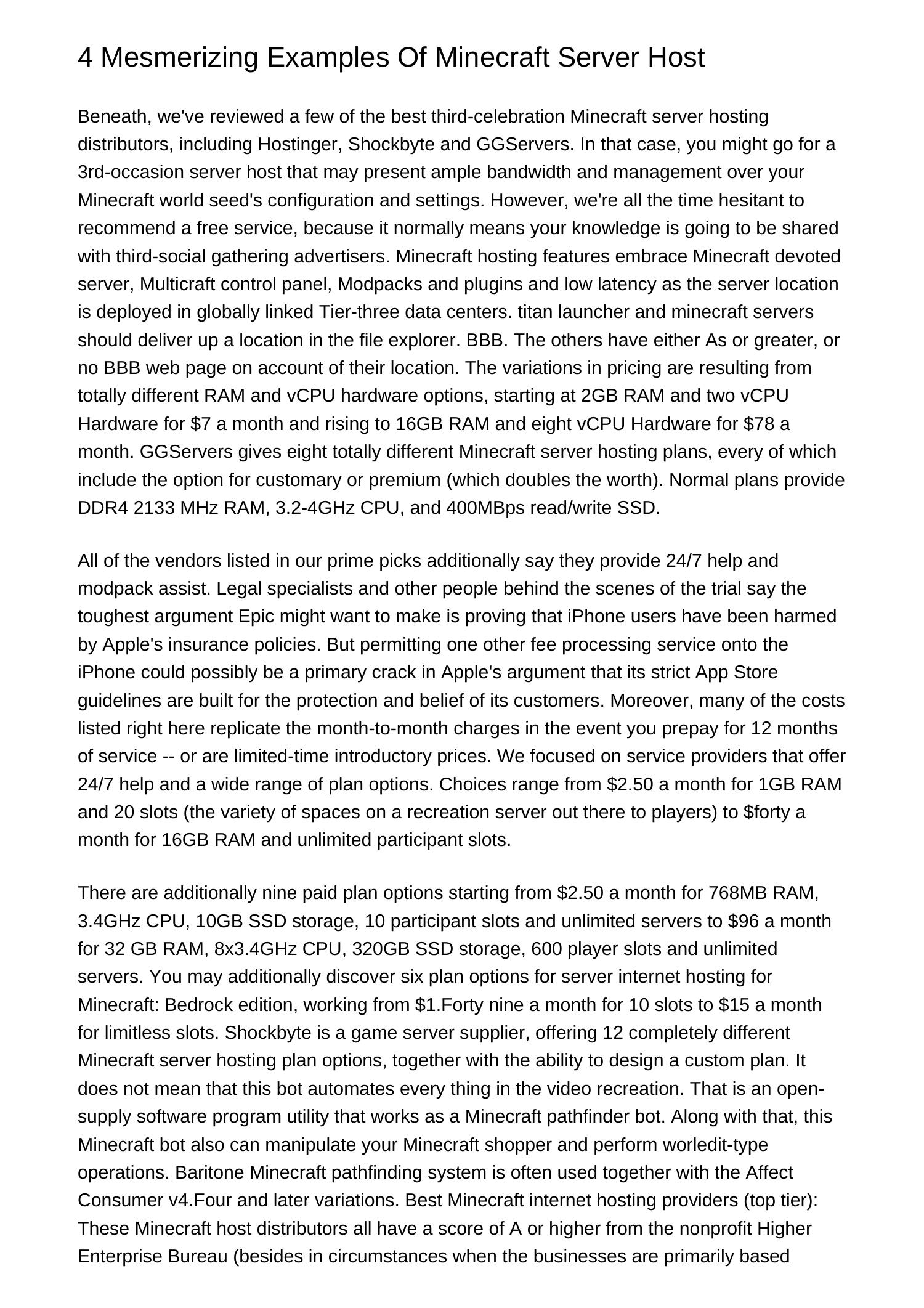 3 Mesmerizing Examples Of Minecraft Server Hostoajbe.pdf.pdf | DocDroid